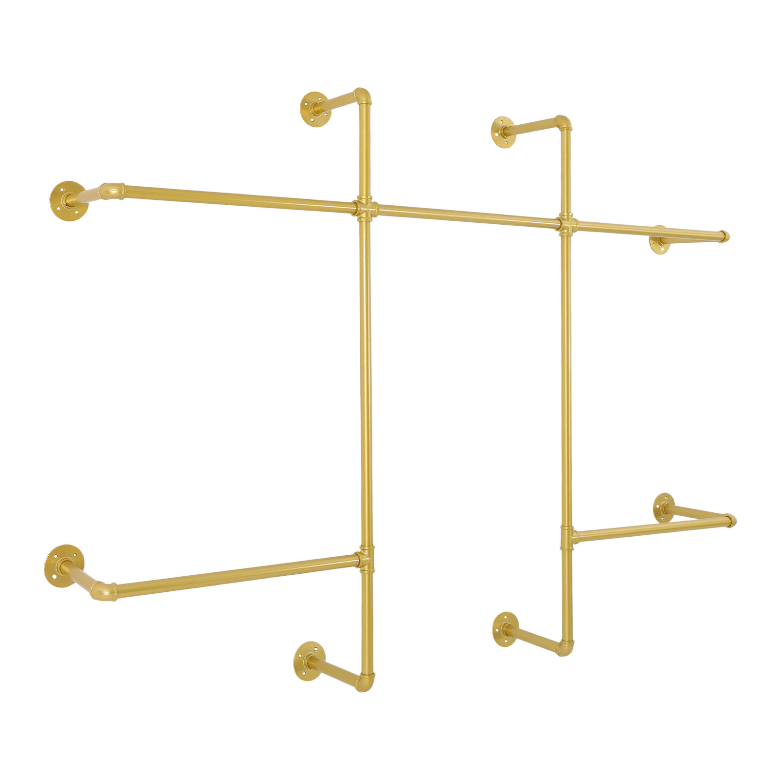 House of Hampton® Wall Mounted Clothing Racks With 5 Hanging Rods | Wayfair