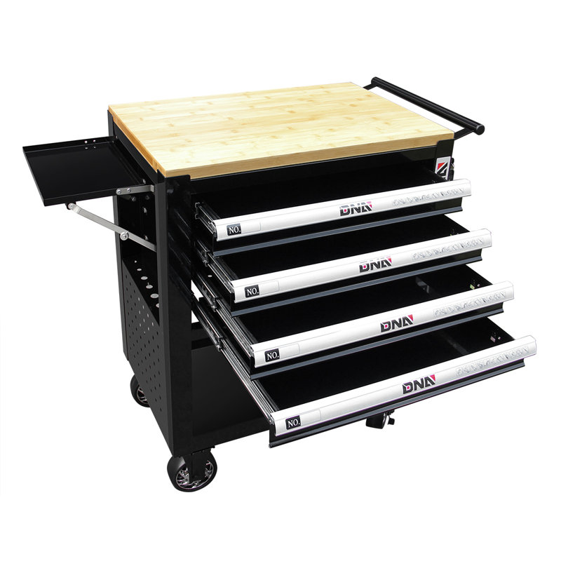 DNA Motoring 30" W X 39" H X 18" D 4-Drawer Tool Cart Cabinet W/ Thick ...