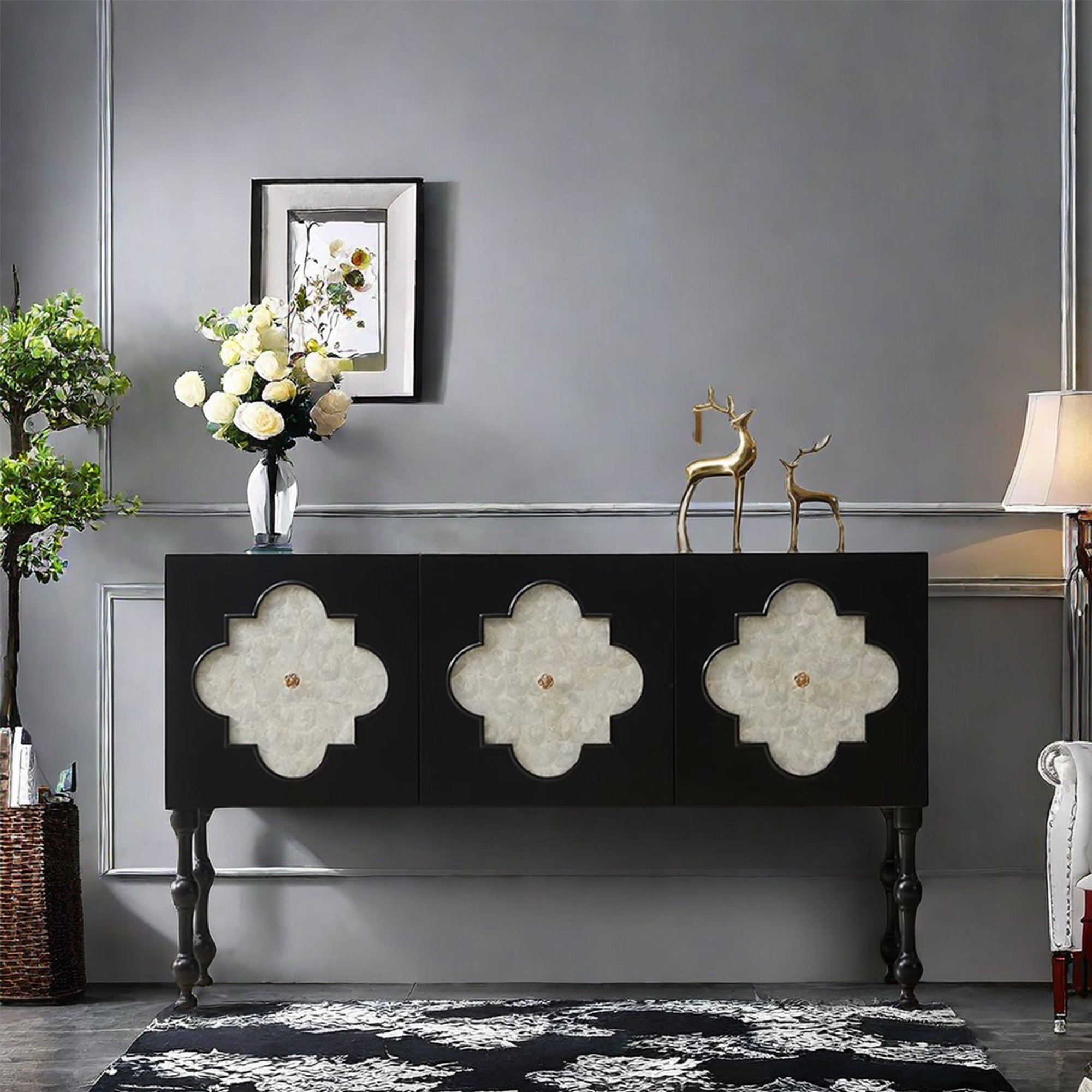 DICIXA Solid Wood Minimalist Sea Shell Shoe Cabinet 14 Pair Shoe ...