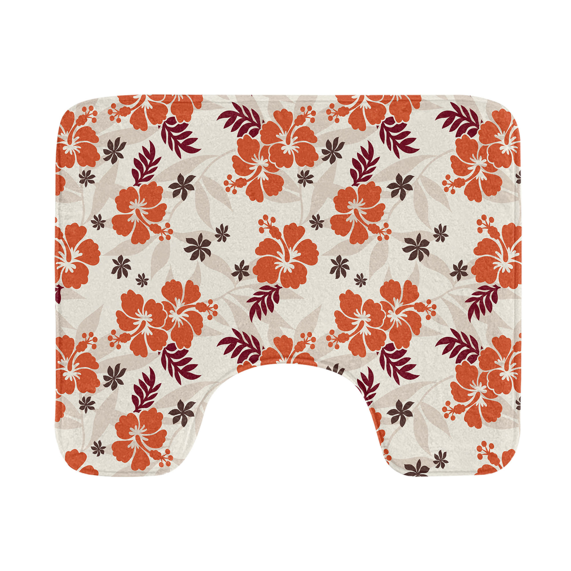 Dakota Fields Hawaii Toilet Mat U-Shape Bathroom Rug 20" Orange Ruby ...