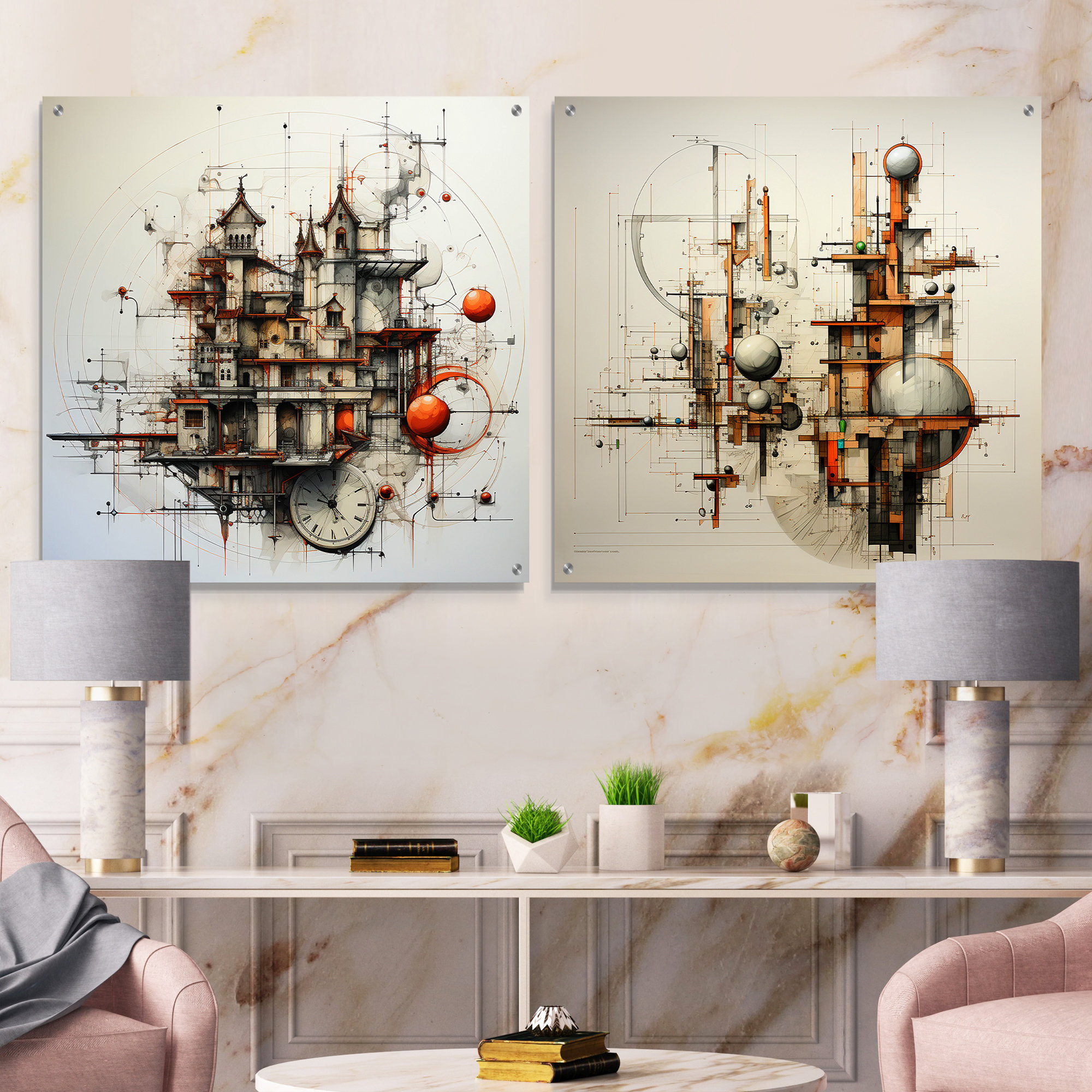 Lark Manor™ Surrealism Analytic Illistration - Surrealism Acrylic Wall ...