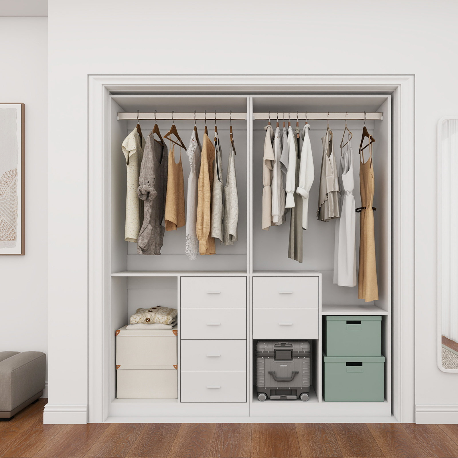 Latitude Run® Manufactured Wood Wardrobe Armoire Closet System with ...