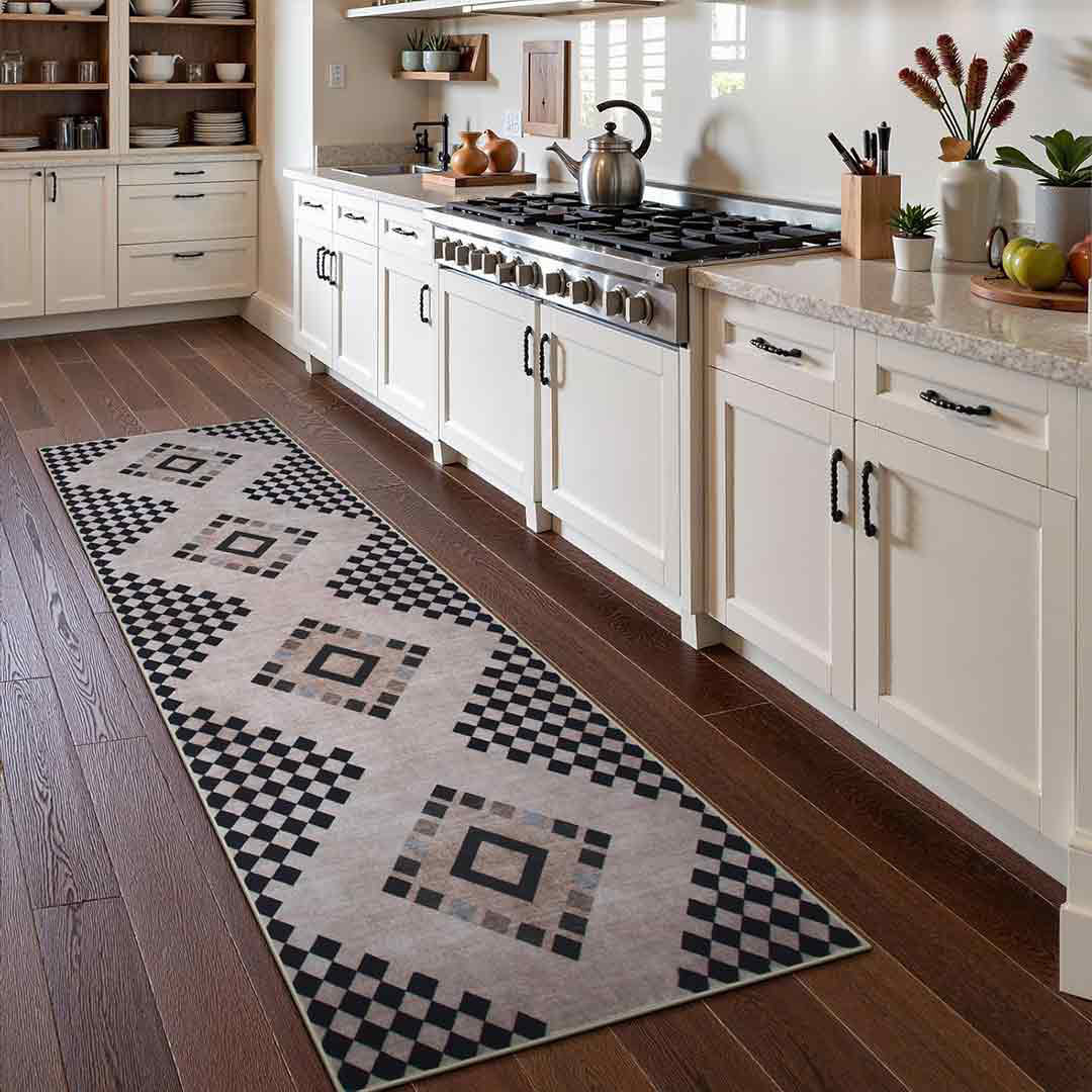 Loon Peak® Checkered 2X6 Kitchen Runner Rugs Non Skid, Washable Boho ...