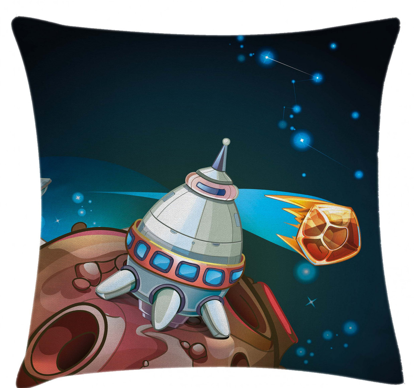 Ambesonne Spacecraft Planets Outer Space Rocket Stars Galaxy Cosmic ...