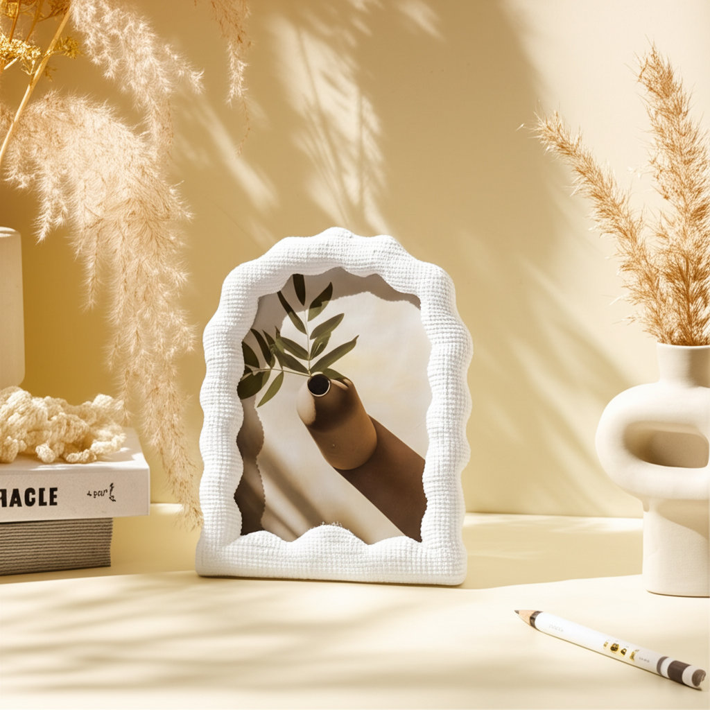 Ebern Designs Wavy Arch Photo Frame, White & Reviews | Wayfair