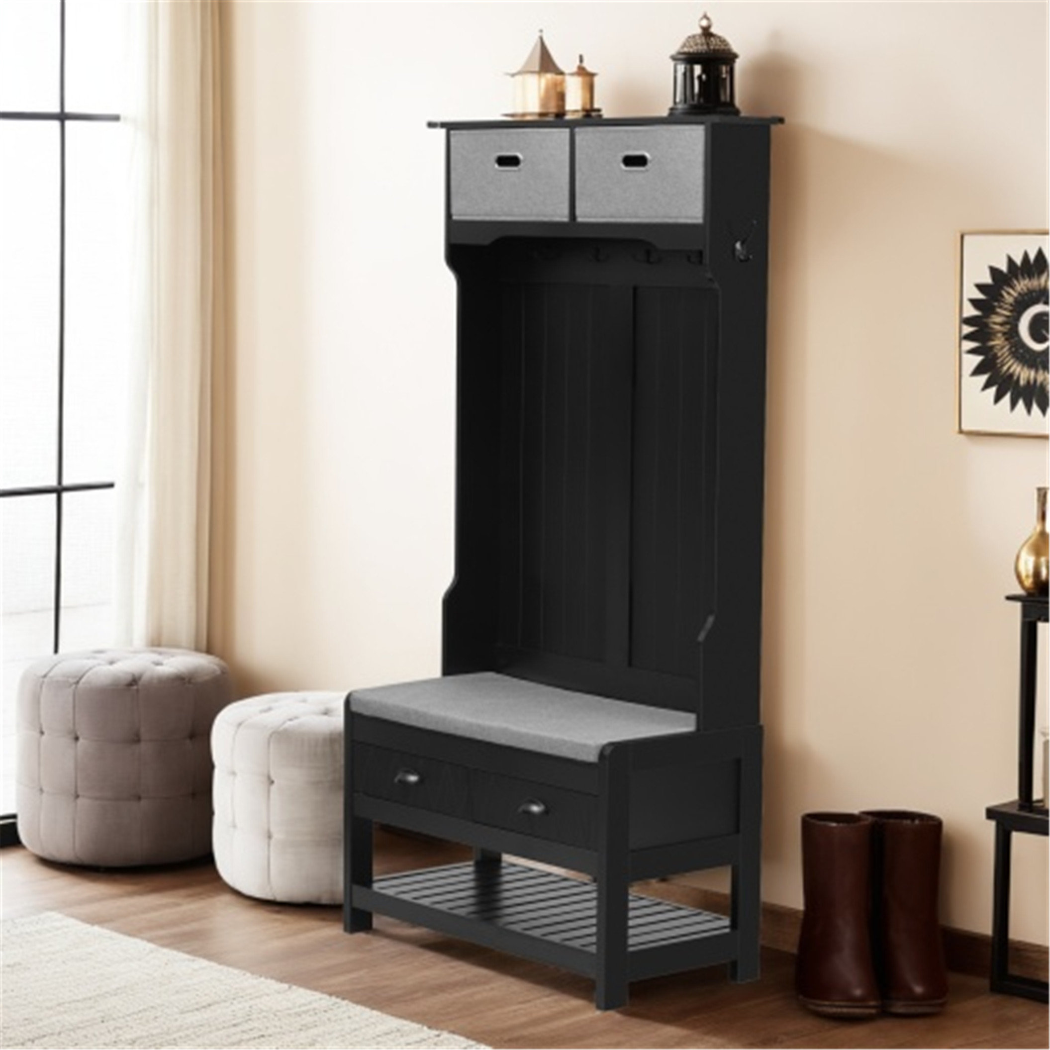 Winston Porter Versatile Hall Tree with Multiple Storage Options for ...