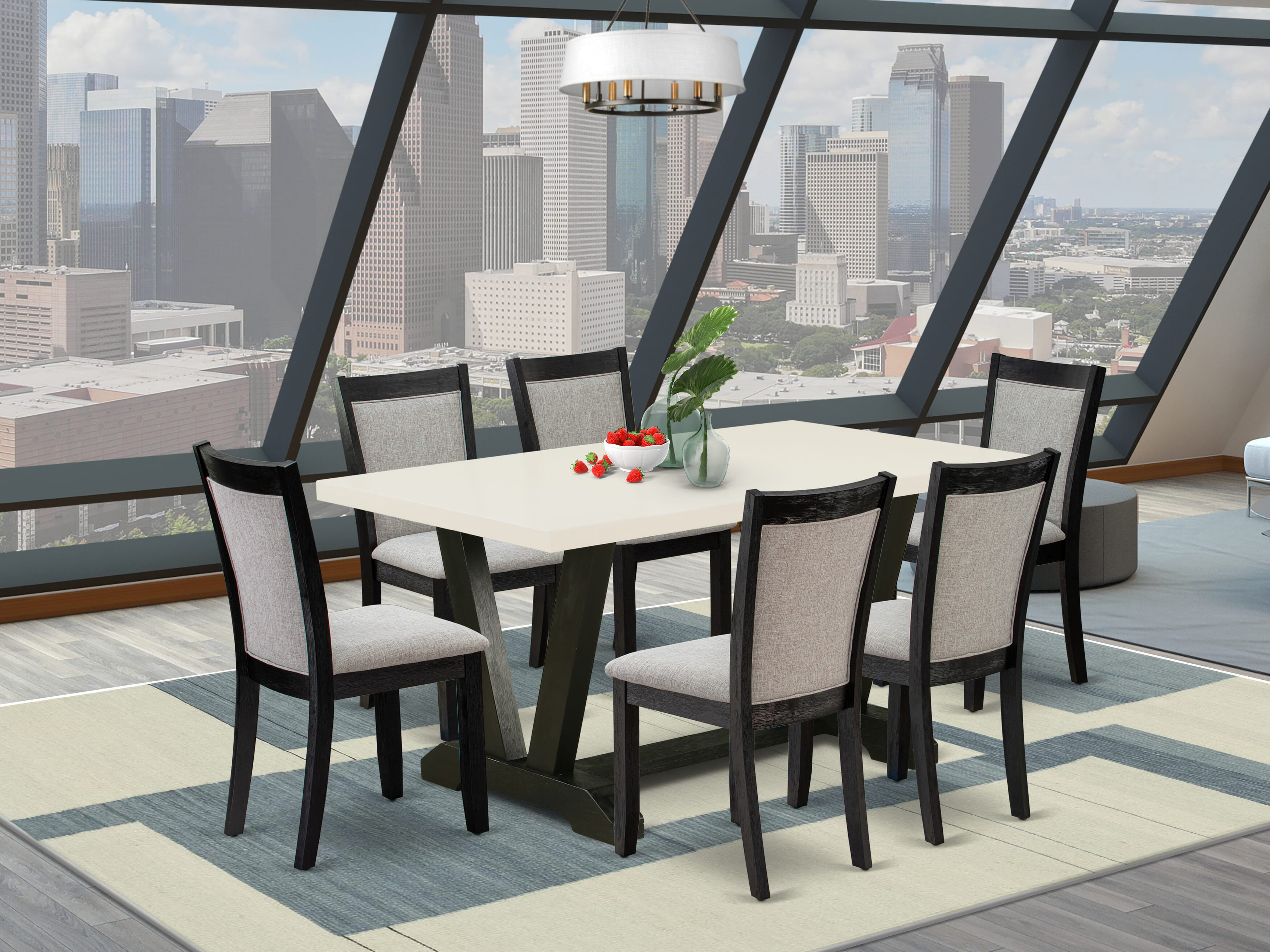 Rosalind Wheeler Ensemble de table 7 pièces Scope - une table de salle ...