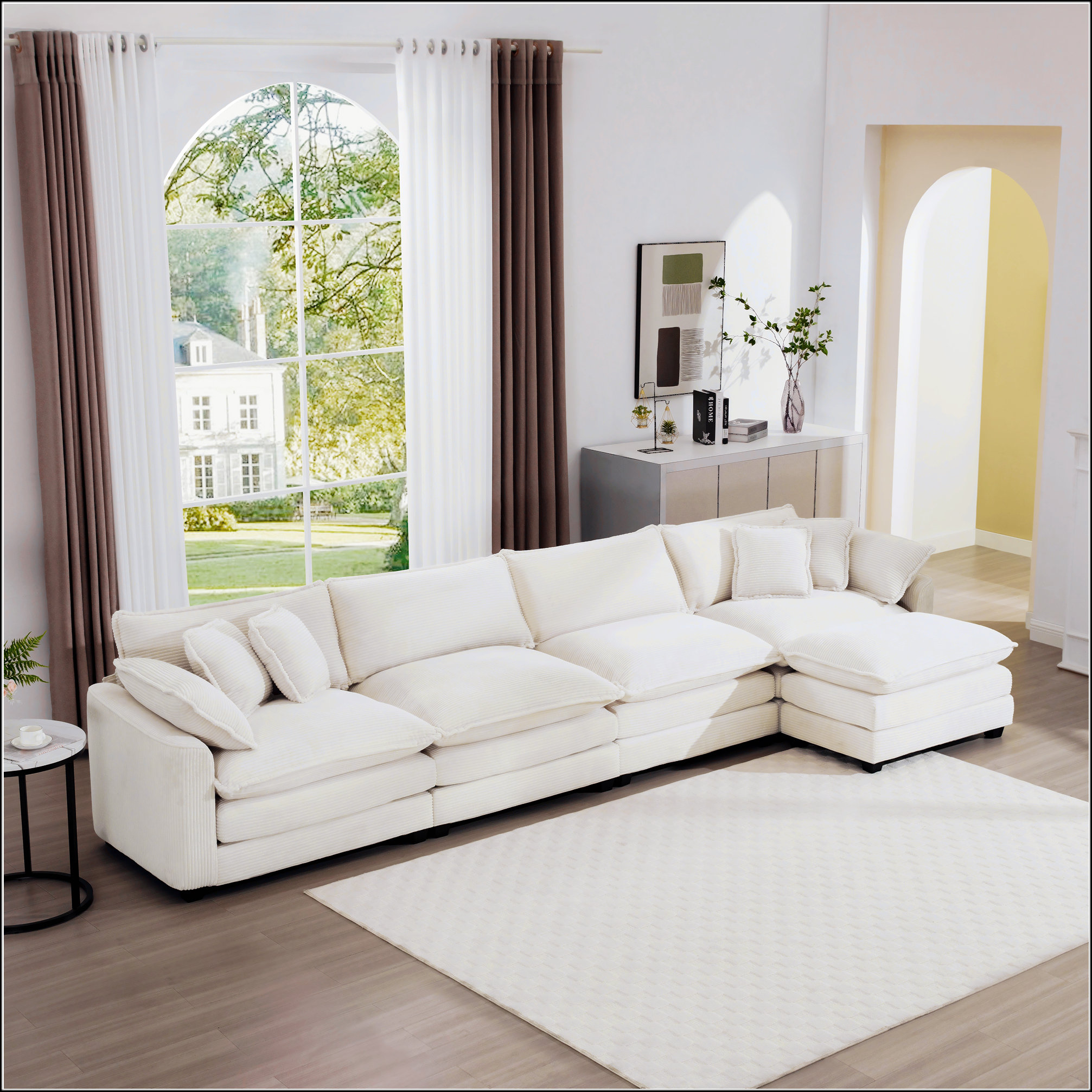 Ebern Designs Modern Upholstered L Shape Modular Sectional Sofa | Wayfair