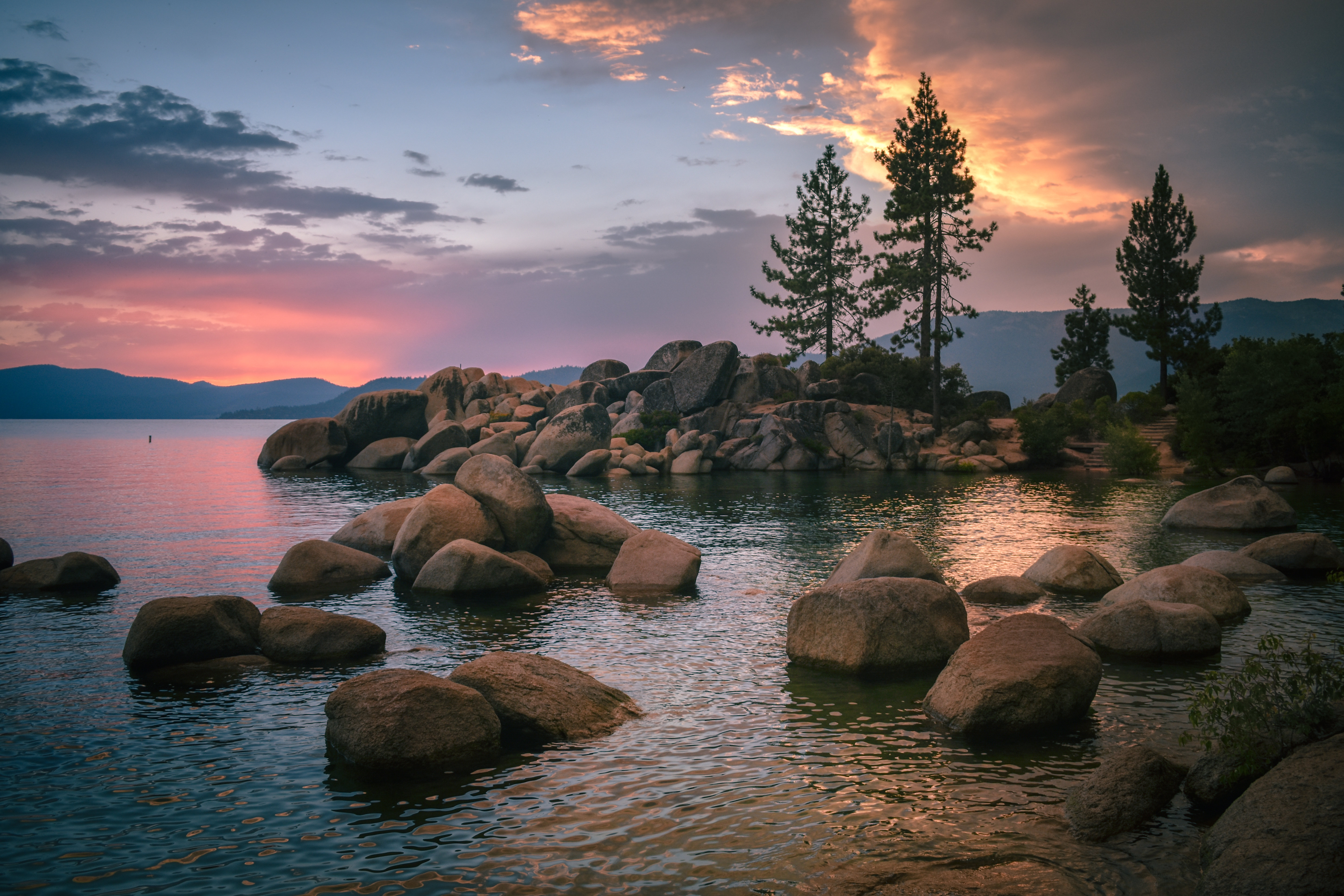 Highland Dunes Sunset over Lake Tahoe by Trevor Parker - Wrapped Canvas ...