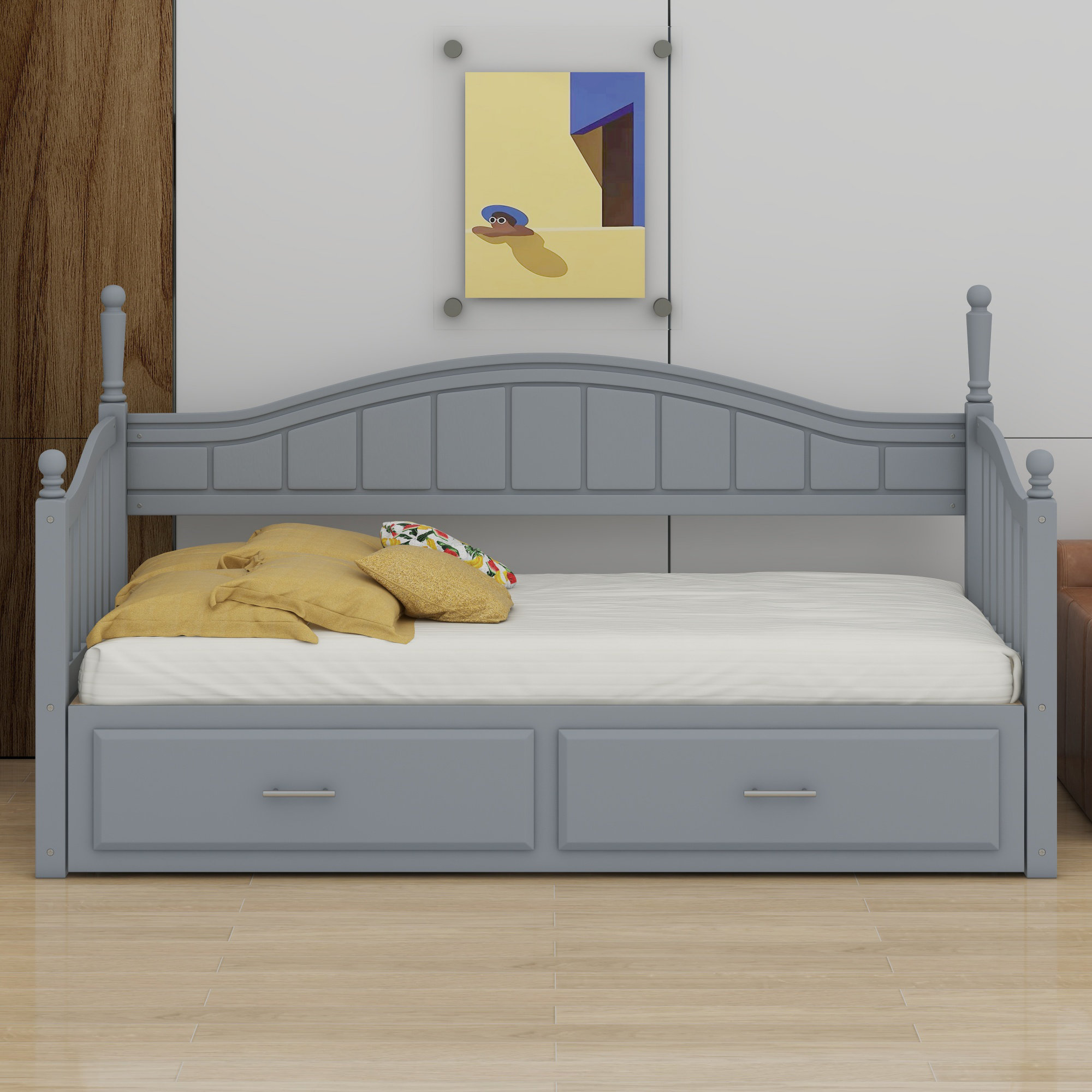 Red Barrel Studio® Daybed With Trundle Bed, Extendable Daybed With Two ...