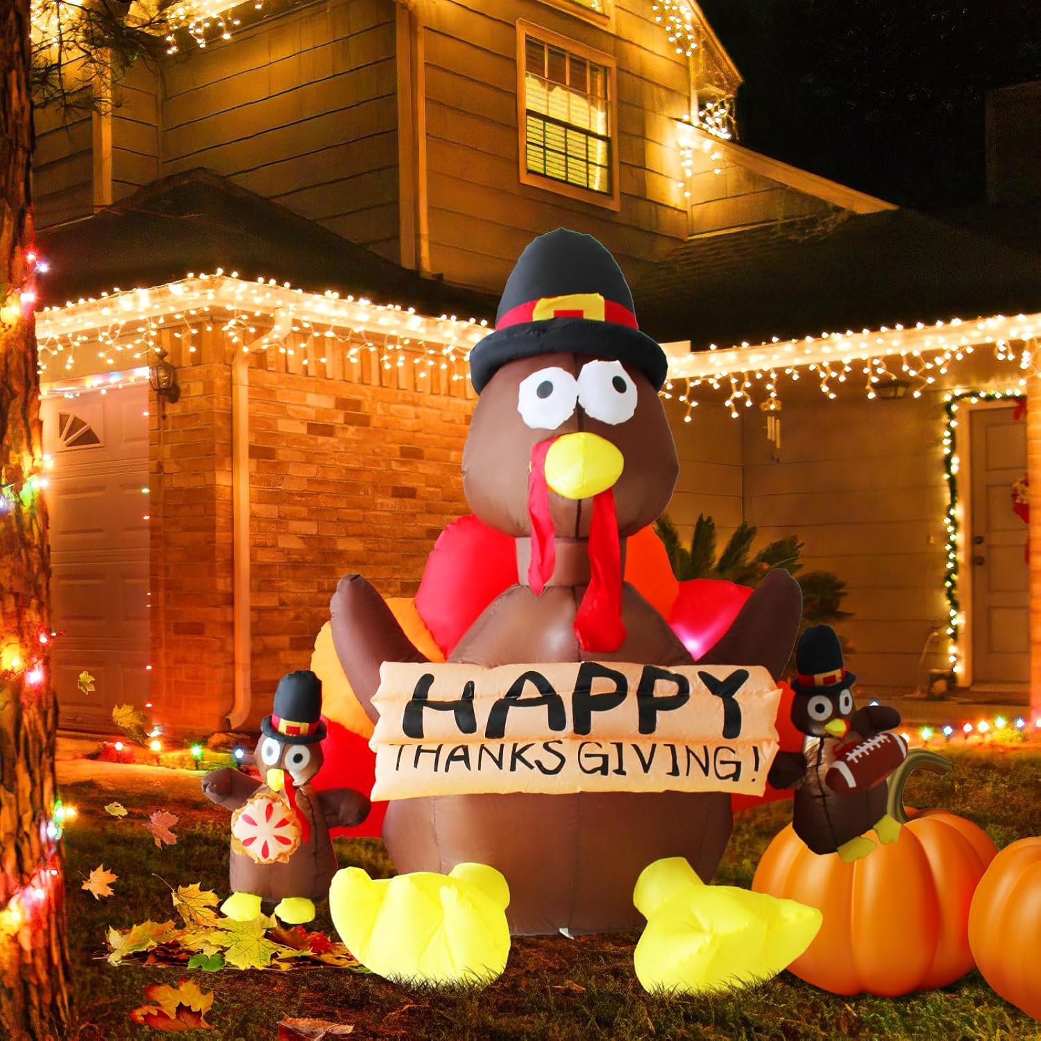 MEMOKY Thanksgiving Inflatables, 6FT Inflatable Turkey Thanksgiving ...