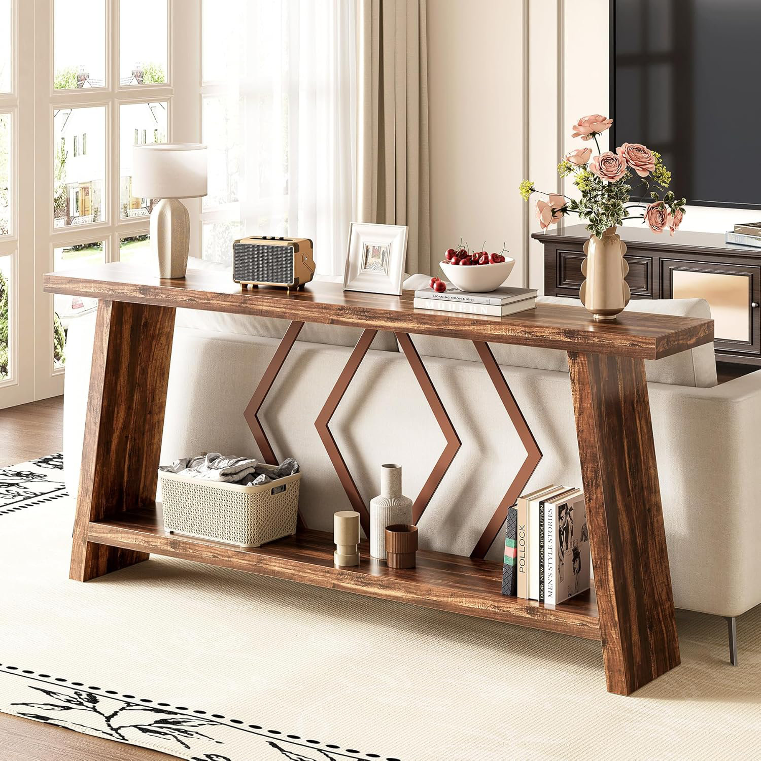 Loon Peak Console de 70,9 pouces, longue table de canapé derrière le ...