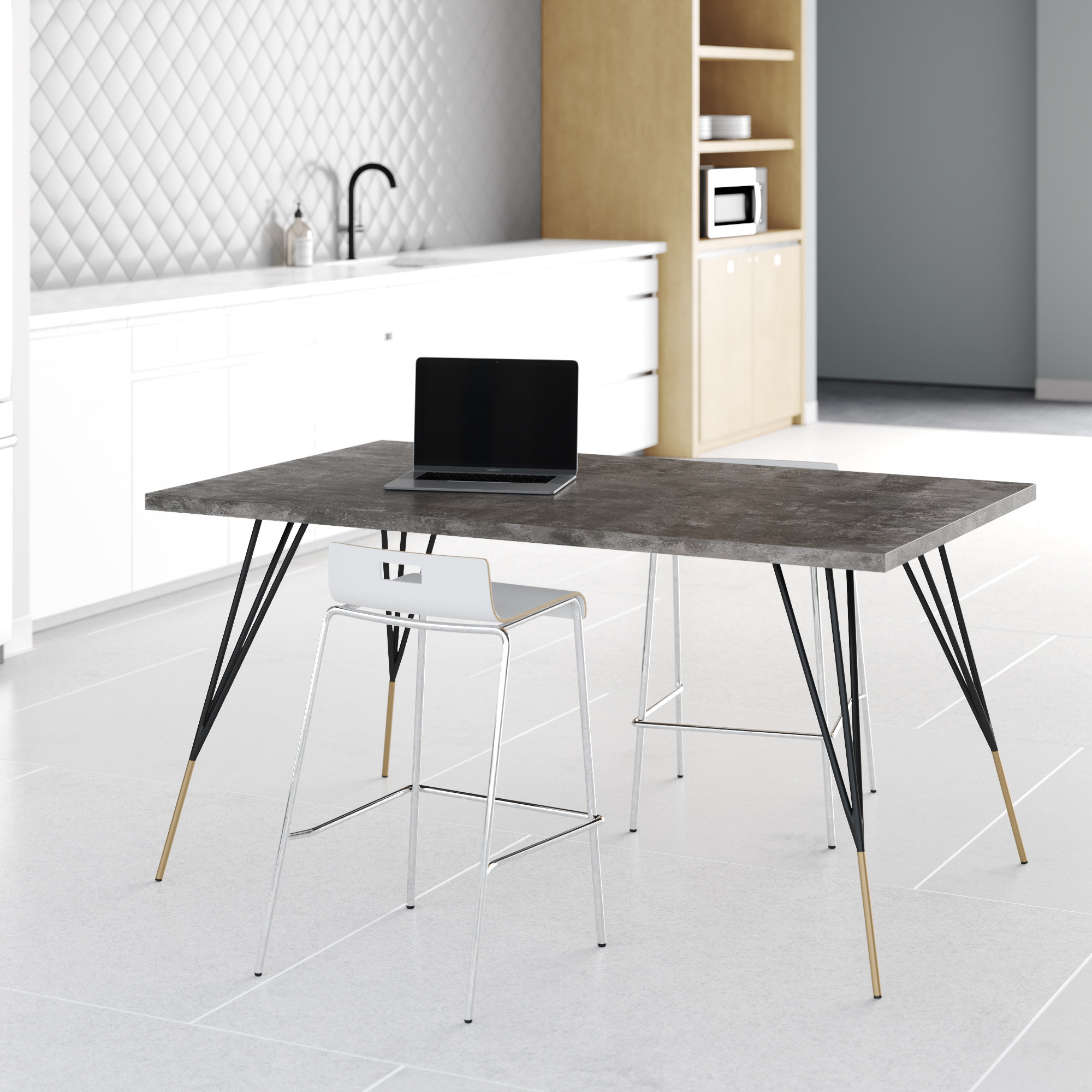 Upper Square™ Adrian 59" L Stone Breakroom Table | Wayfair