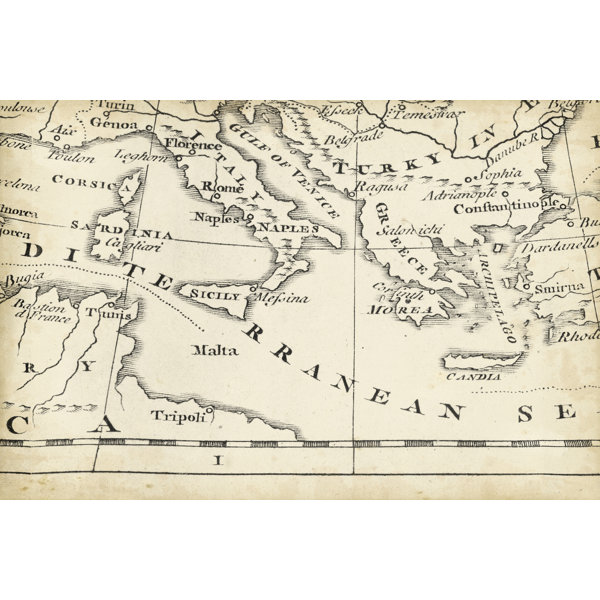 Longshore Tides Map Of Europe Grid VIII by T. Jeffreys - Wrapped Canvas ...