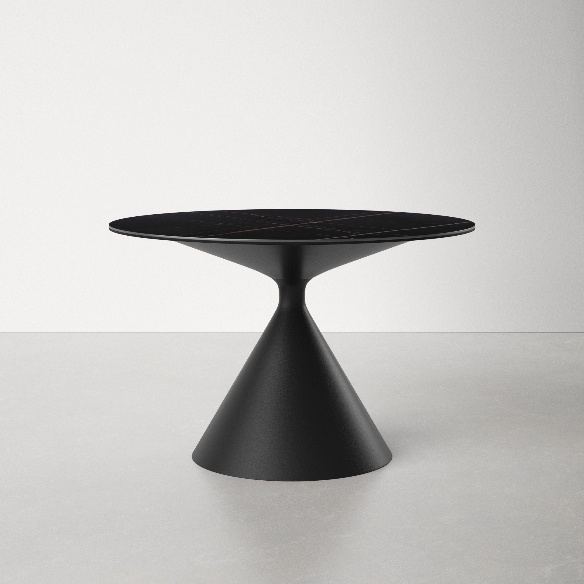 AllModern Aviv Round Stone Top Metal Base Dining Table | Wayfair