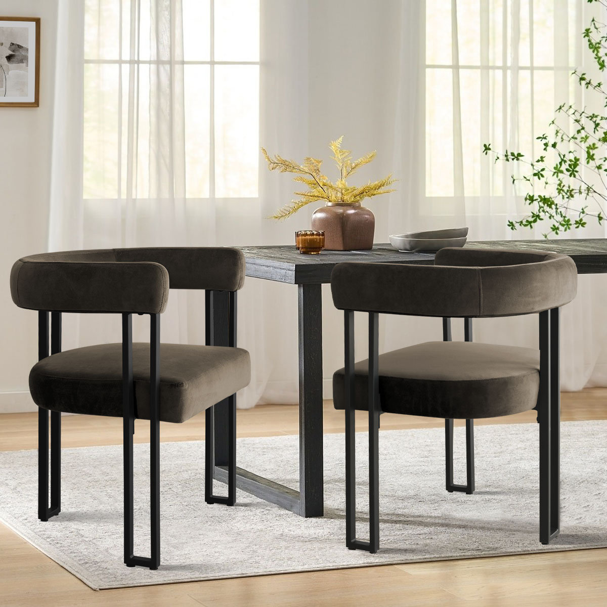 Latitude Run® Dulcine 18.5" Seat Height Velvet Upholstered Kitchen ...