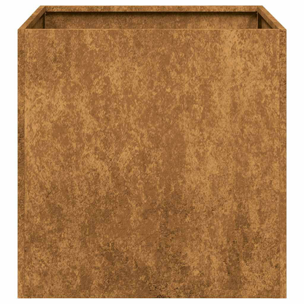 17 Stories Rustic Square Metal Planter Weathering Steel Large | Wayfair