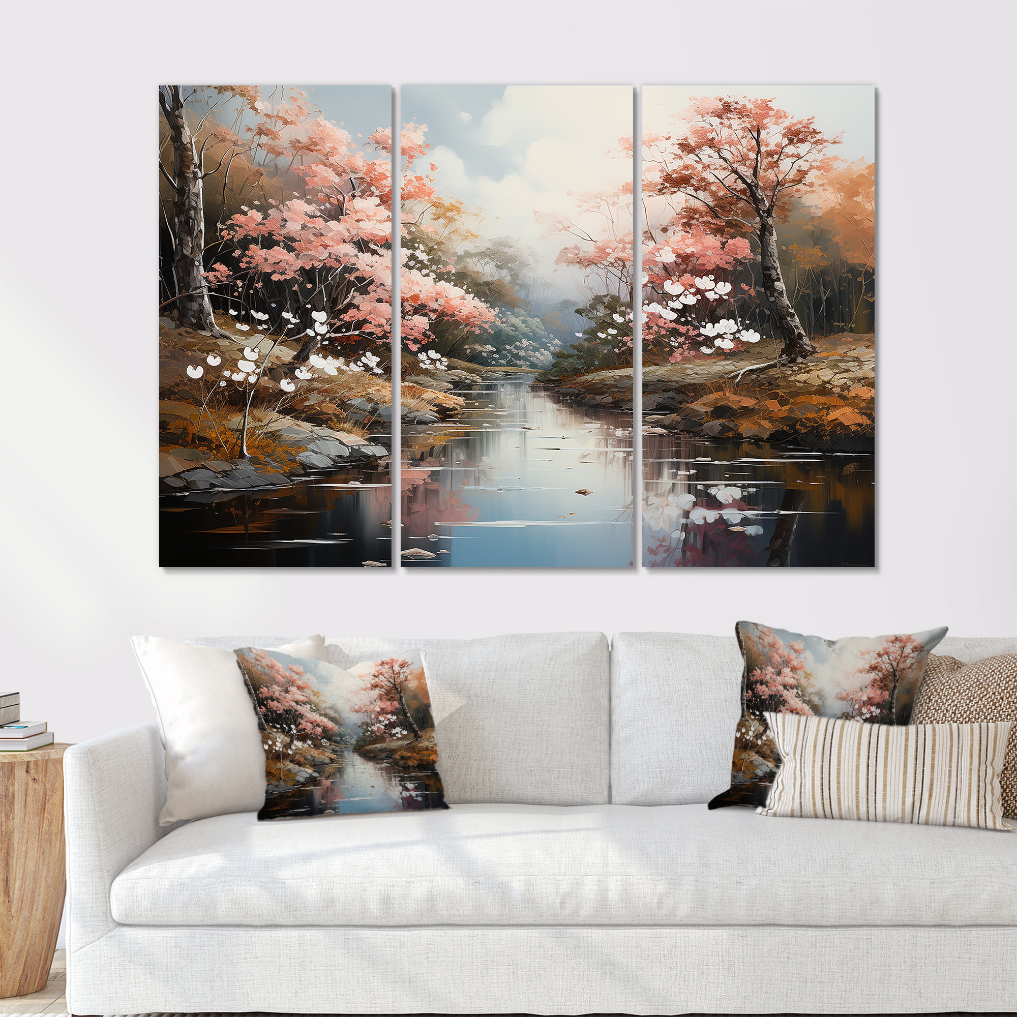 Millwood Pines Japanese River Forest Liquid Art - Forest Wall Art Print ...