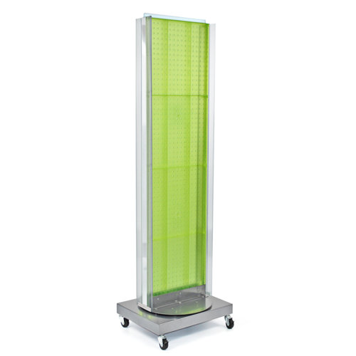 Azar Displays Green Two-Sided Pegboard Floor Display w/ Two C-Channel ...