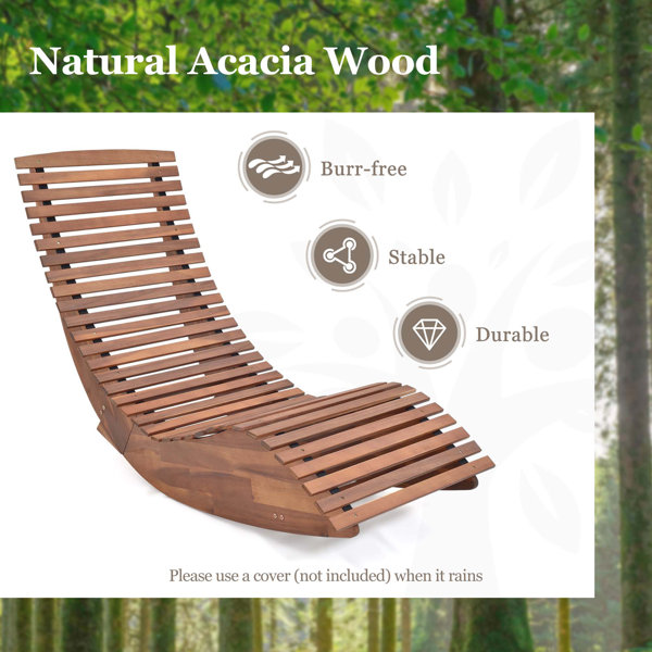 Red Barrel Studio® Subrena Acacia Outdoor Rocker Chair & Reviews | Wayfair