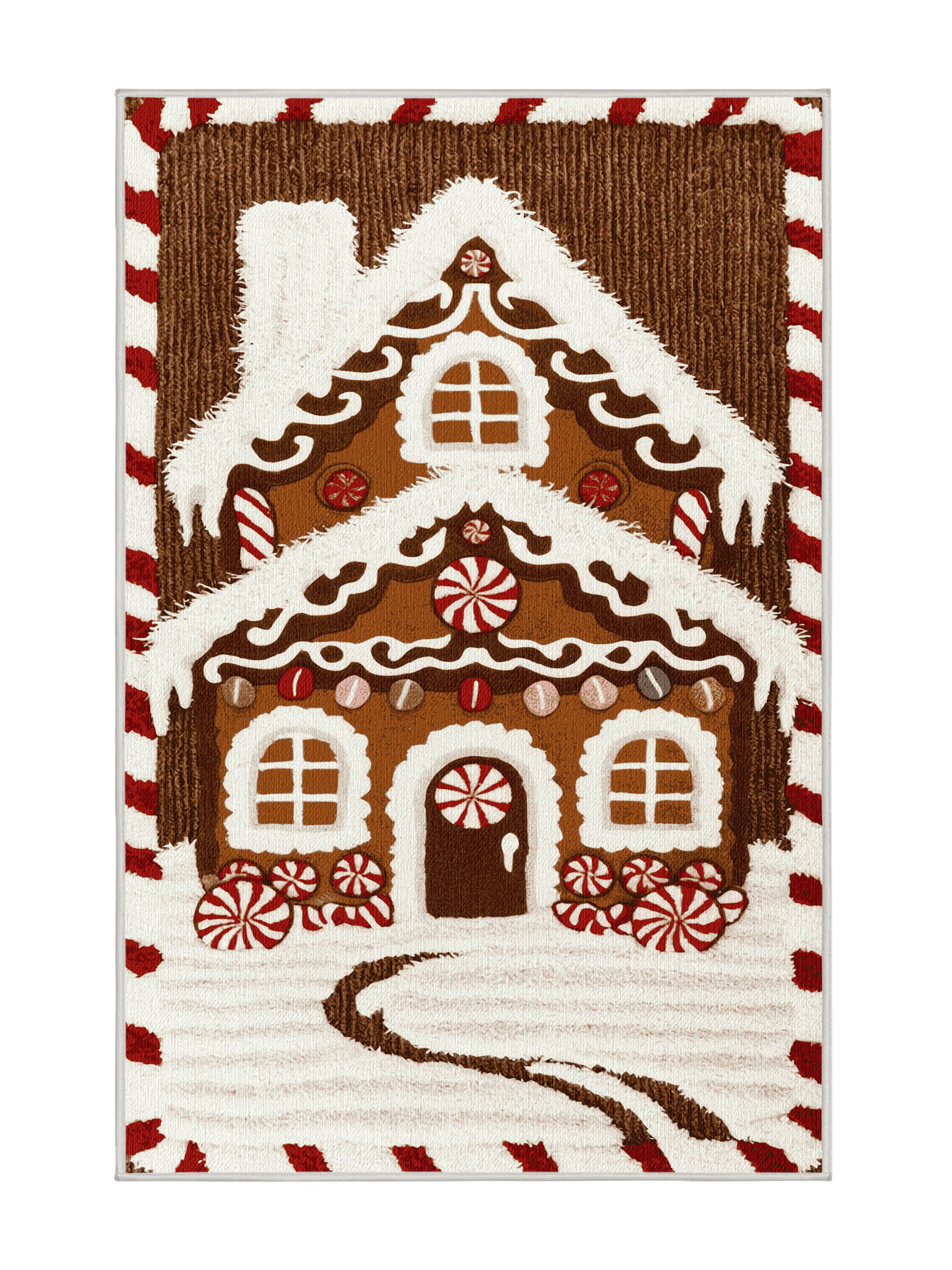 One Allium Way® Washable Gingerbread house Desserts Area Rug | Wayfair