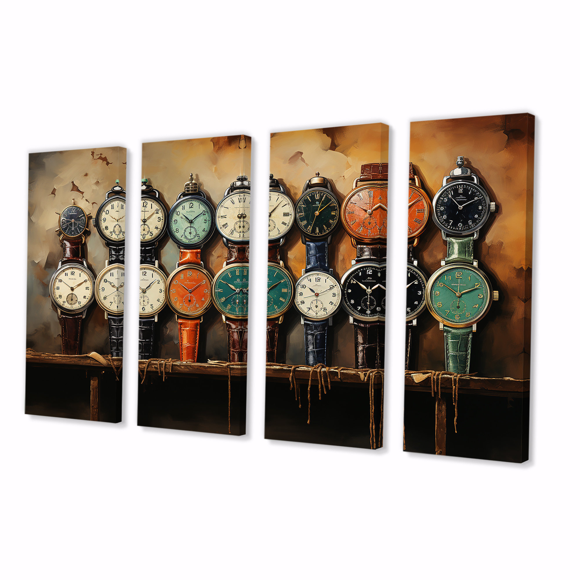 Lark Manor™ Vintage Watches Timekeeping I - Watches 4 Piece Wall Art ...