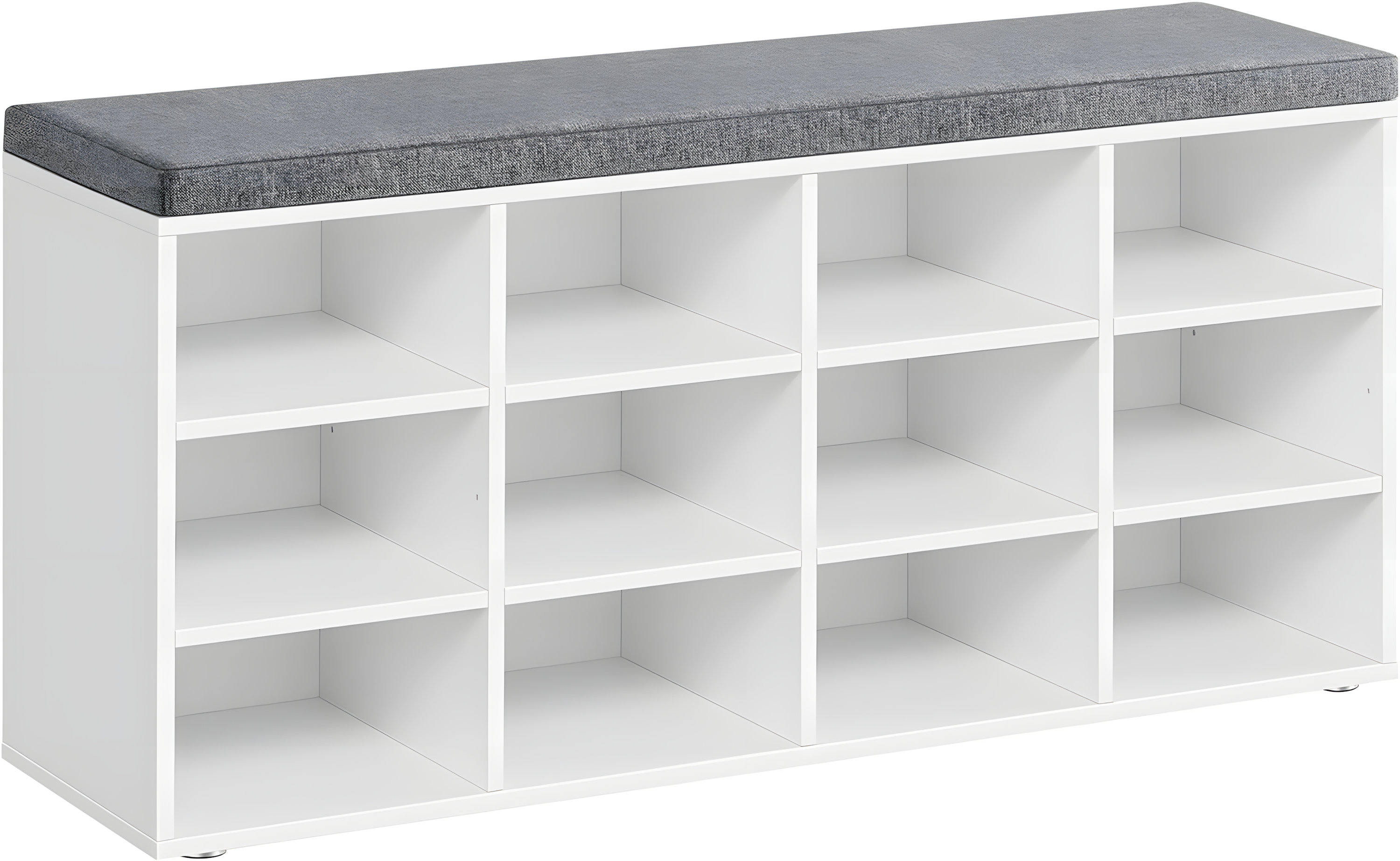 Hokku Designs Cushioned Storage Bench With 12 Shoe Compartments ...