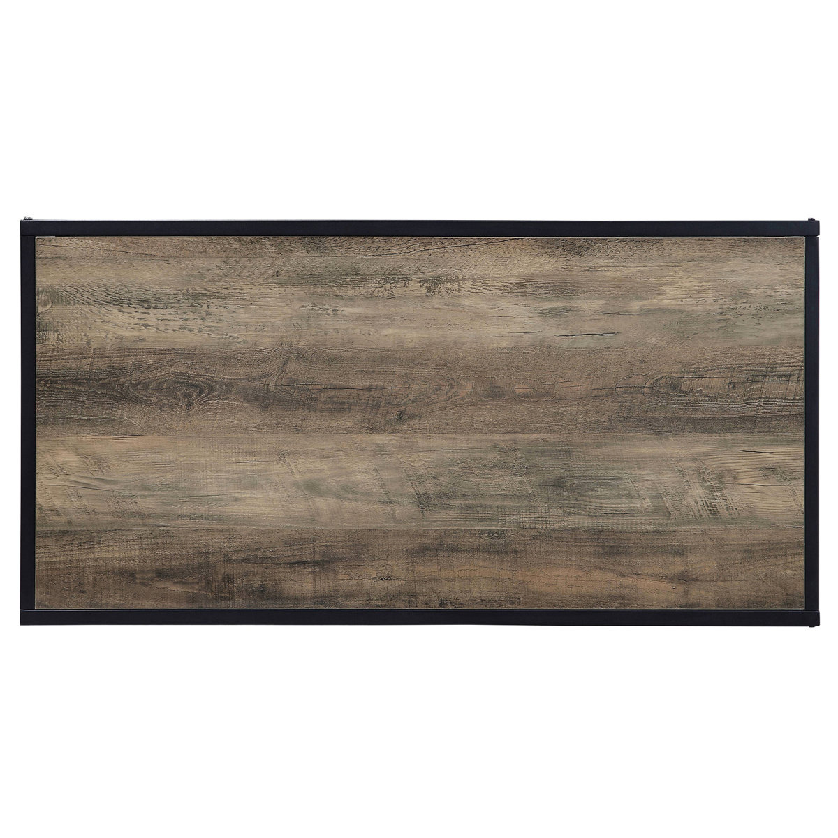 17 Stories Industrial Rustic Coffee Table - Shelf For Storage, Oak And ...