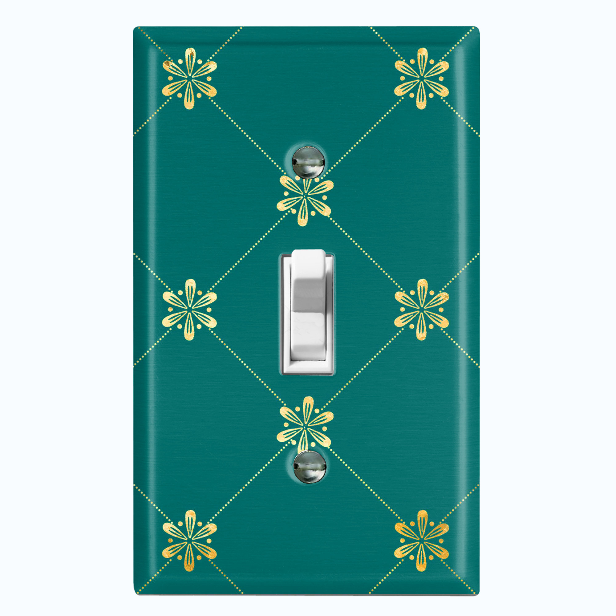 WorldAcc Damask Yellow Elegant Flower 1-Gang Toggle Light Switch Wall ...