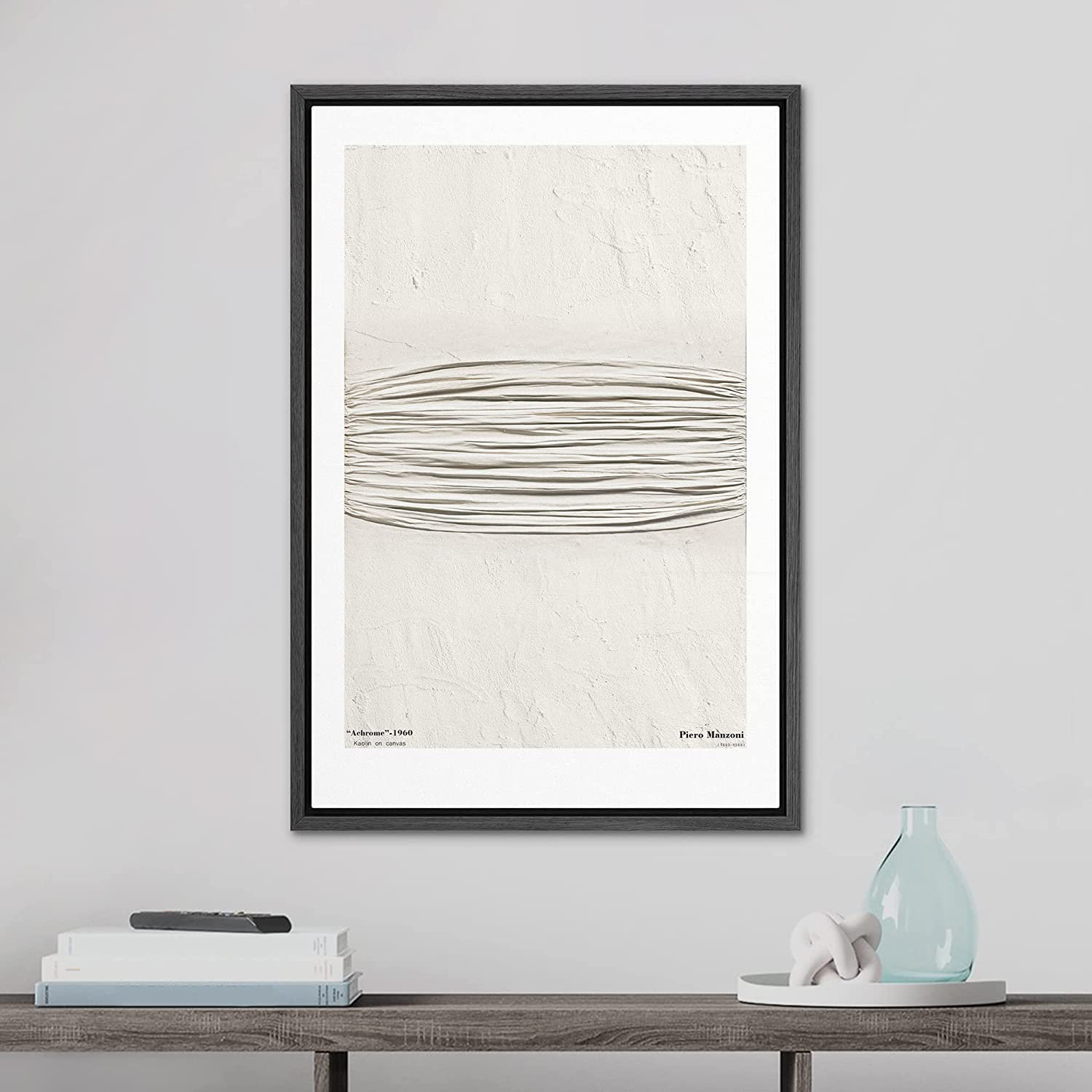 SIGNLEADER Framed Canvas Print Wall Art Piero Manzoni Achrome Paint ...