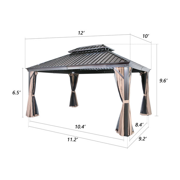 Peak Home Furnishings Hardtop Aluminum Patio Gazebo & Reviews - Wayfair ...