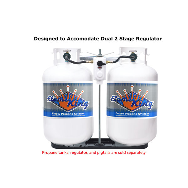 Flame King Dual RV Propane Tank Cylinder Rack for RVs and Trailers for ...