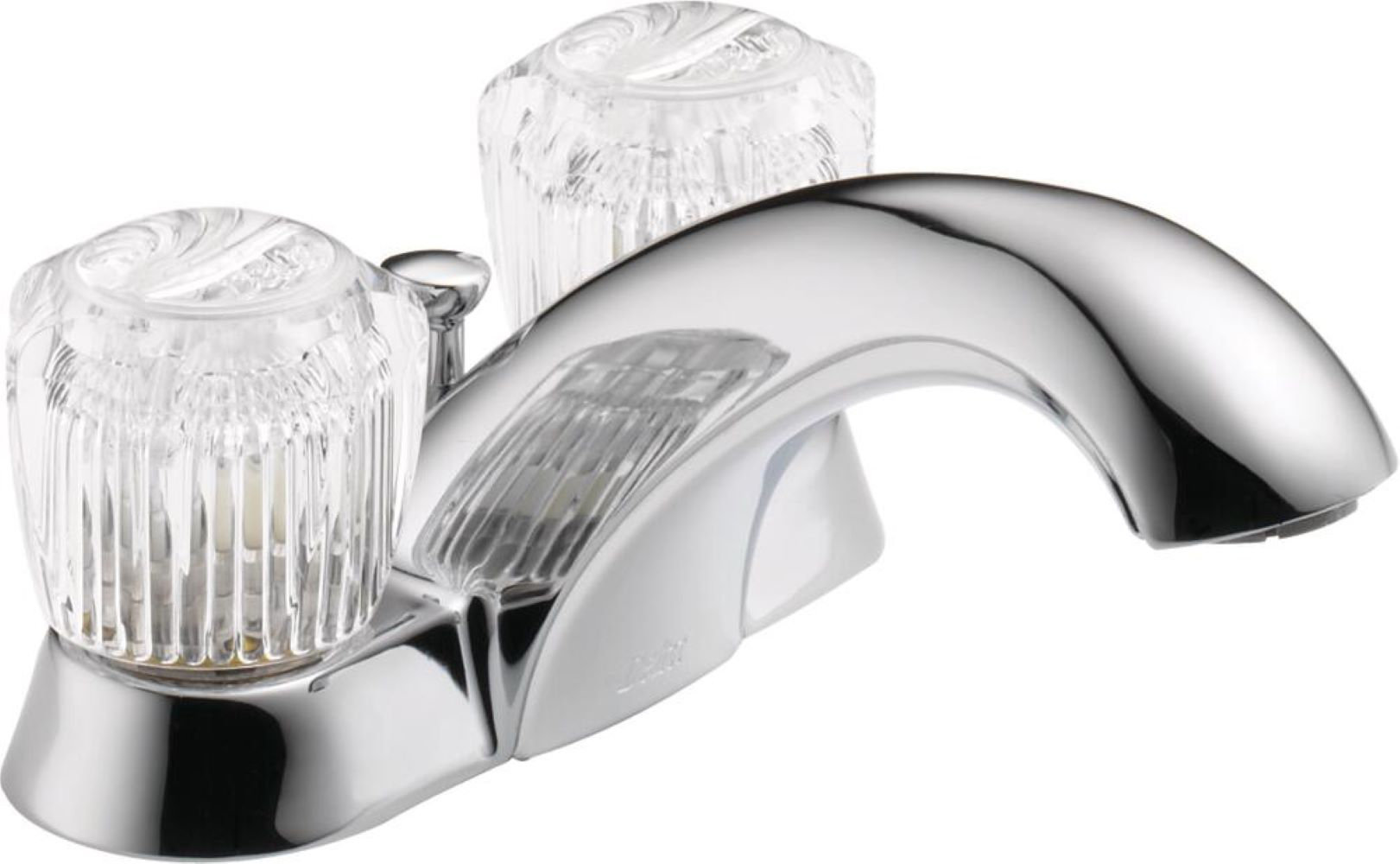 Delta Classic Centerset Bathroom Faucet with Clear Knob Handles Metal ...