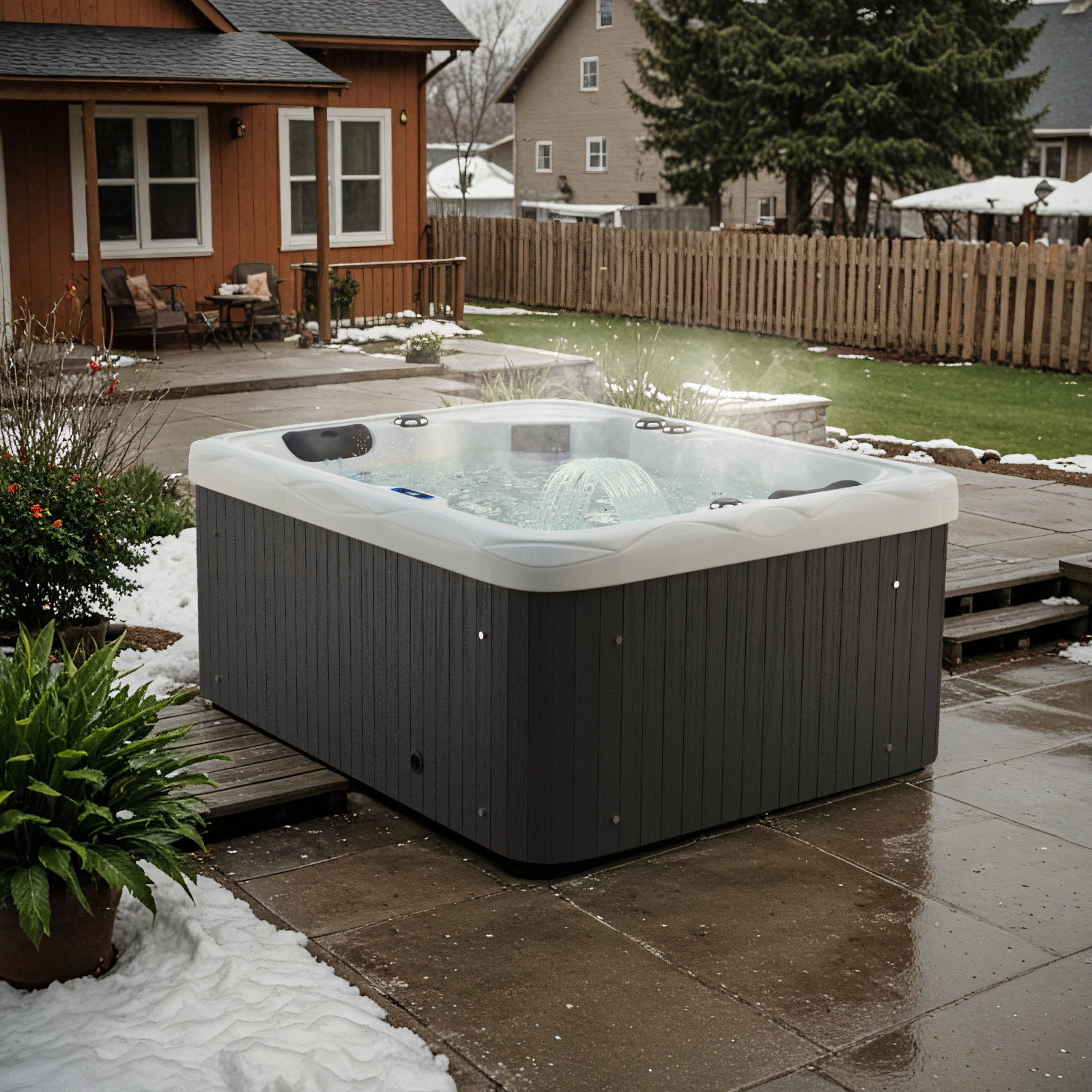 Patiowell 2-person Outdoor Hot Tub With 41 Water Jets And Digital ...