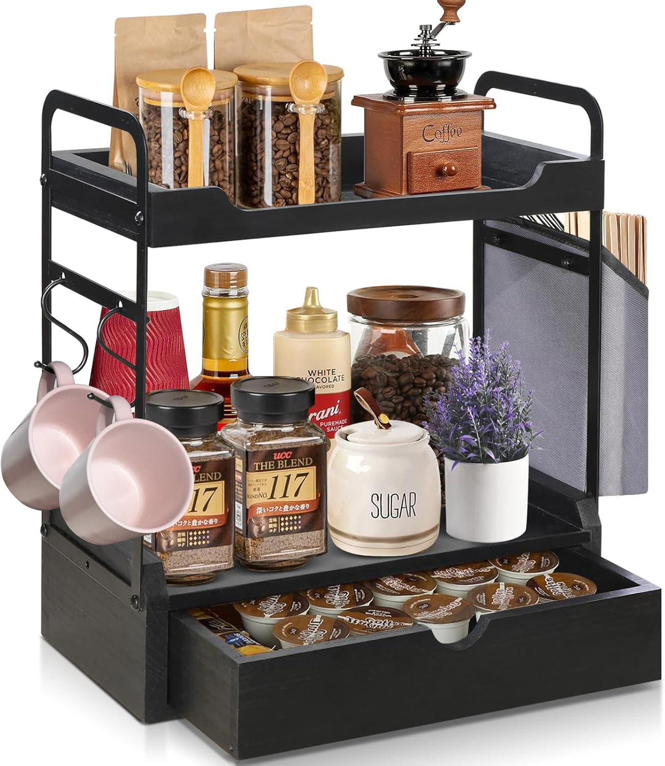Hokku Designs Wooden Coffee Bar Organizer | Wayfair