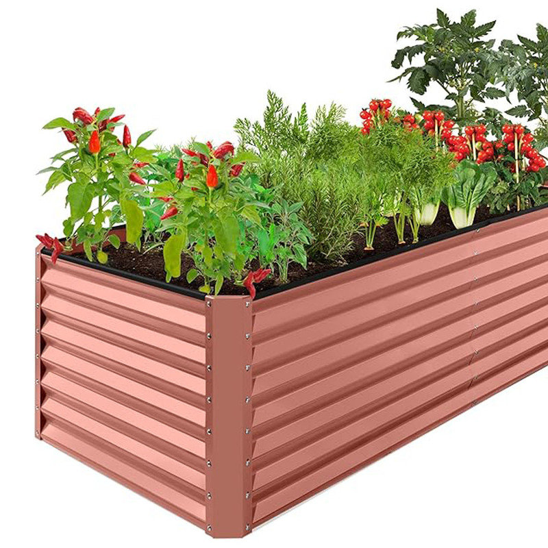 Arlmont & Co. Outdoor Traditional Metal Raised Garden Bed, Rubber Trim ...
