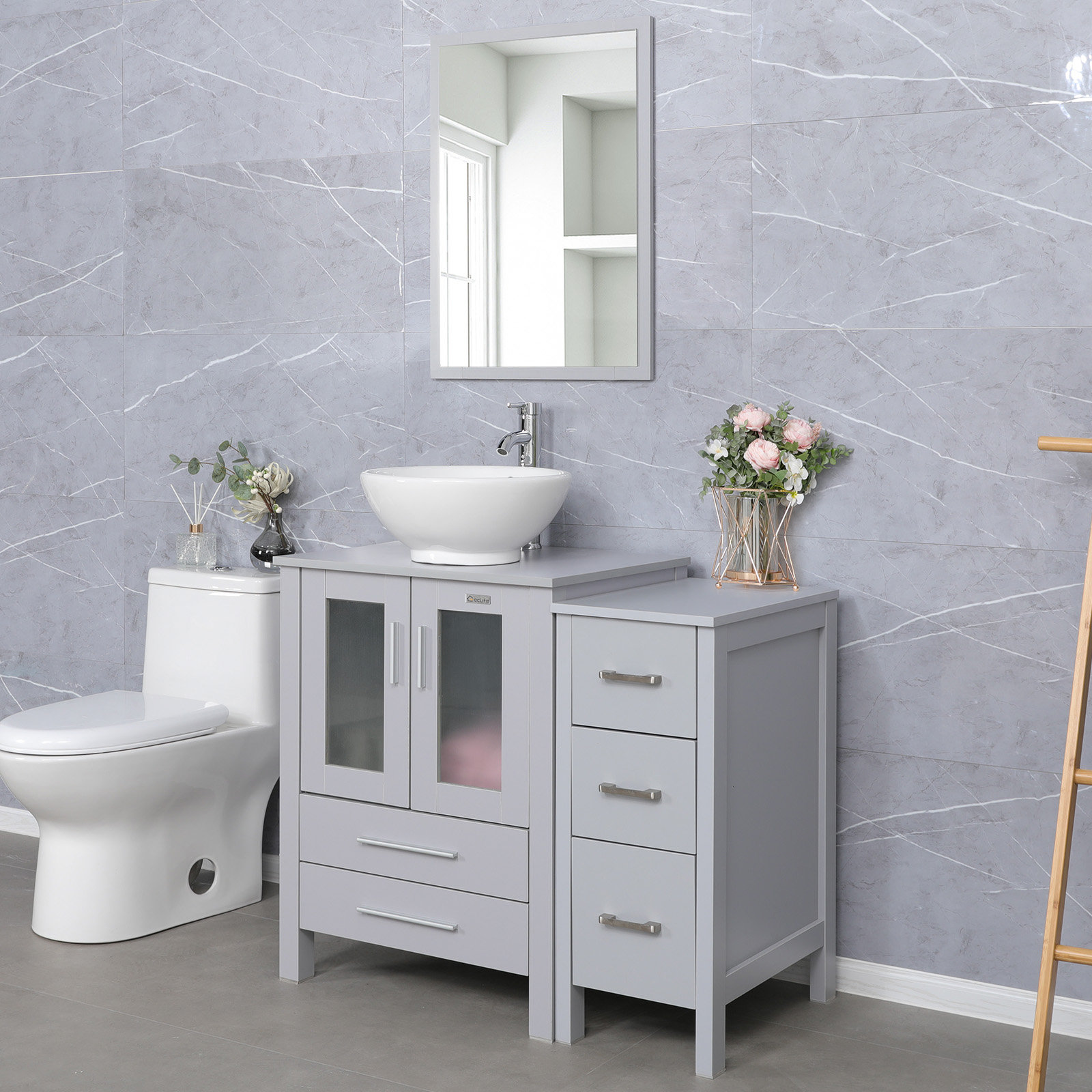 Lark Manor™ Aune 36" Single Bathroom Vanity Set with Mirror | Wayfair