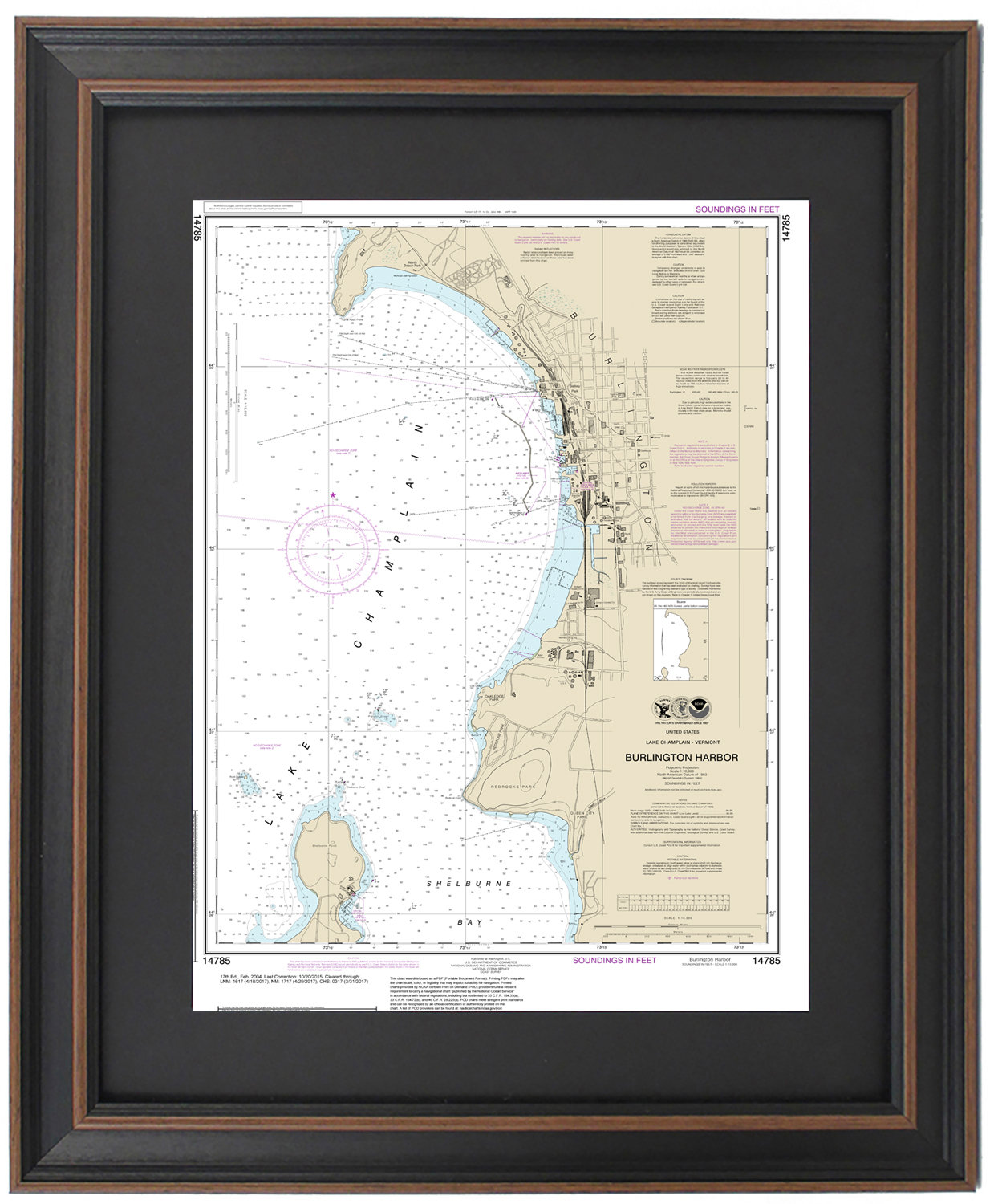 Longshore Tides Burlington Harbor | Nautical Chart | Framed Print | Wayfair