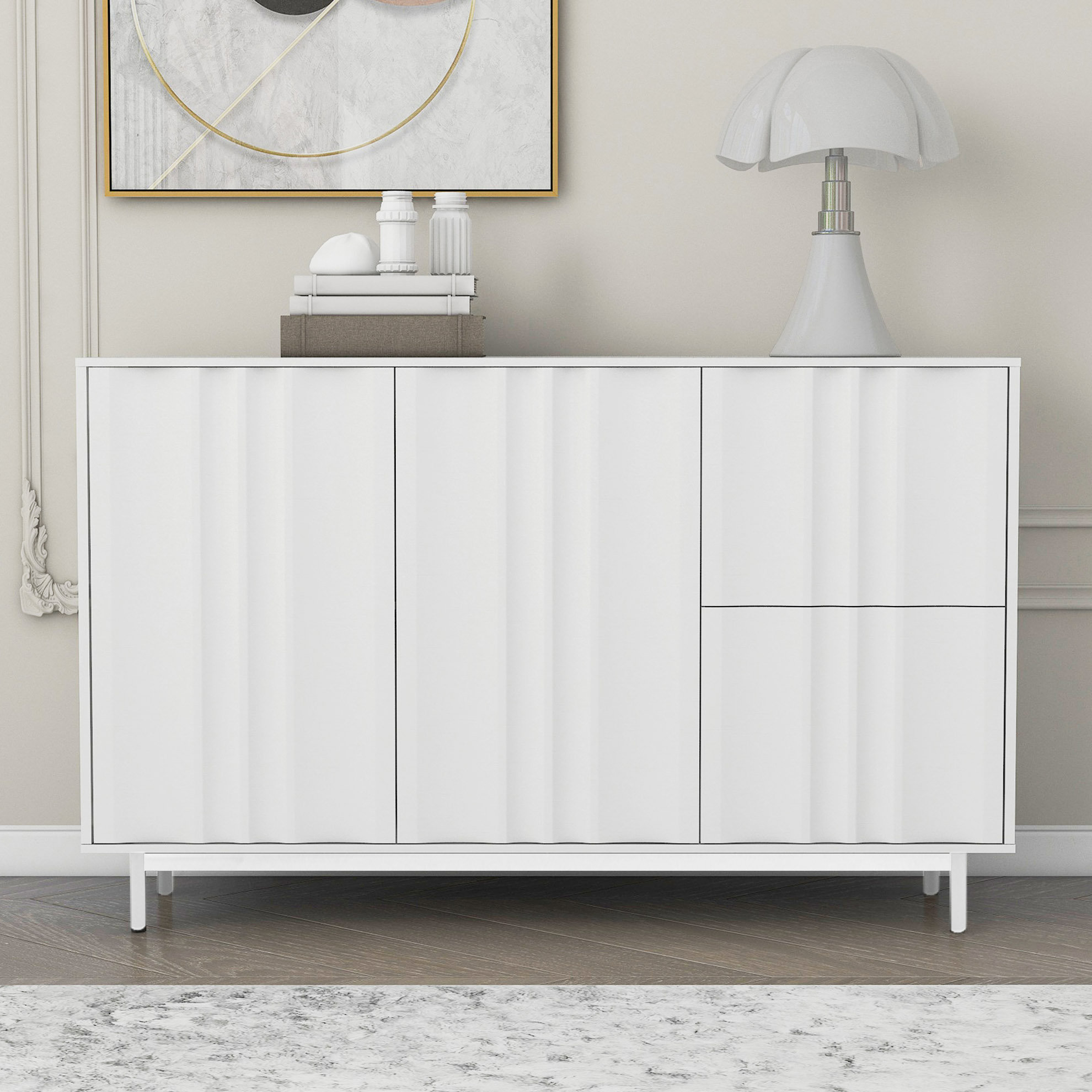 Latitude Run® 47.2" Buffet Sideboard Cabinet With 2 Doors And Drawers ...