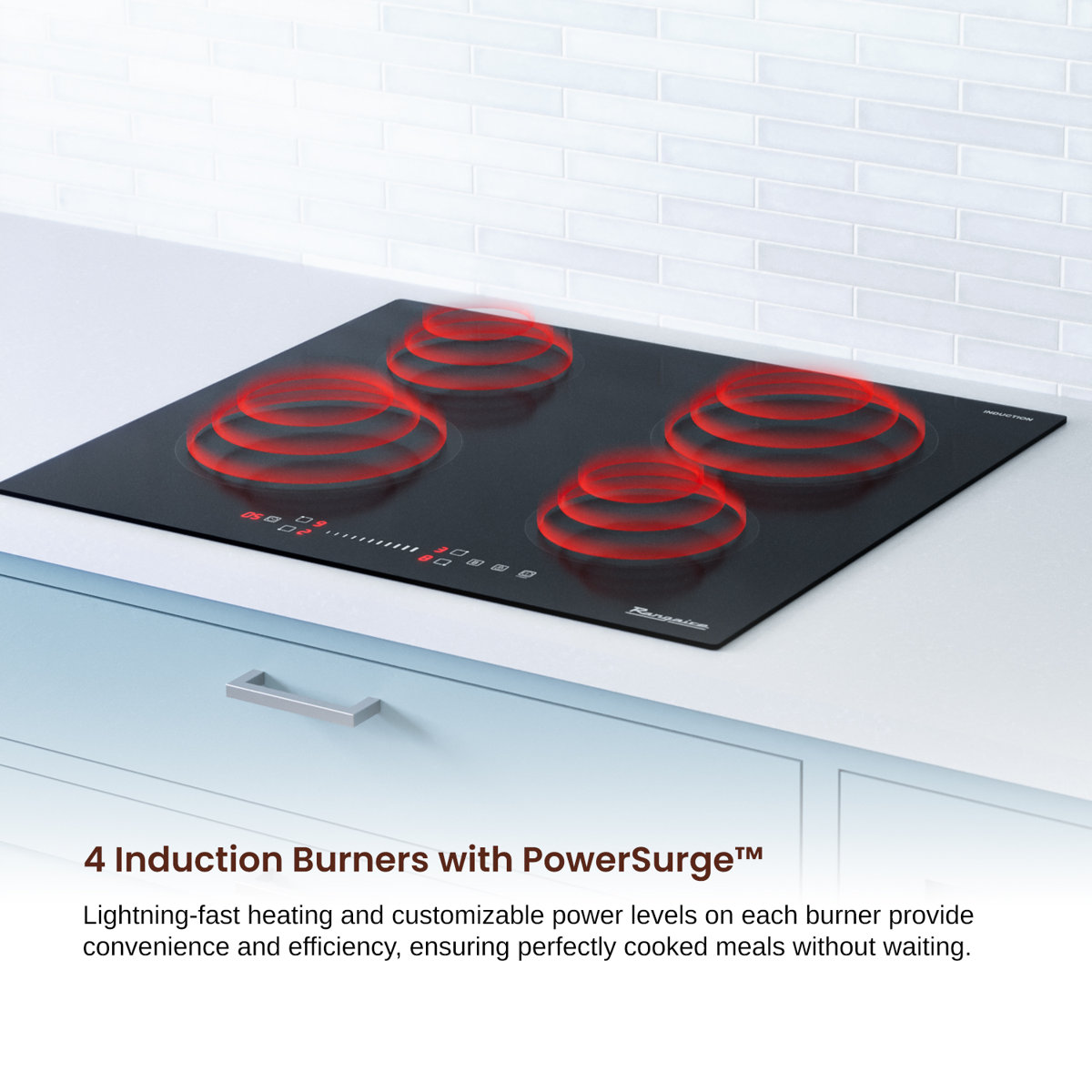Rangaire 24 Inch Induction 4 Burner Cooktop with Slide Touch Controls ...