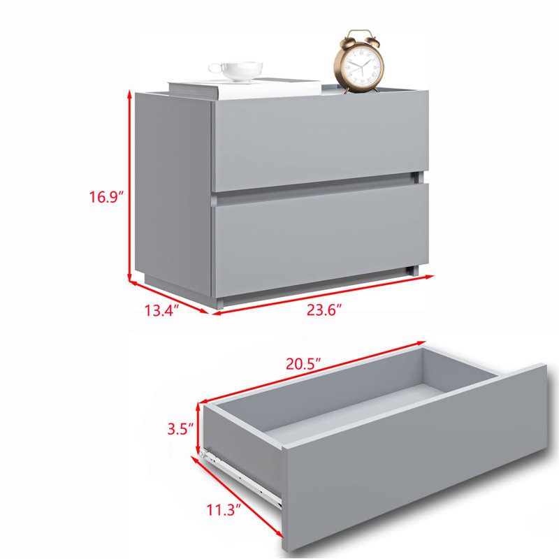 QICQA Stackable 2 Drawer Dresser | Wayfair
