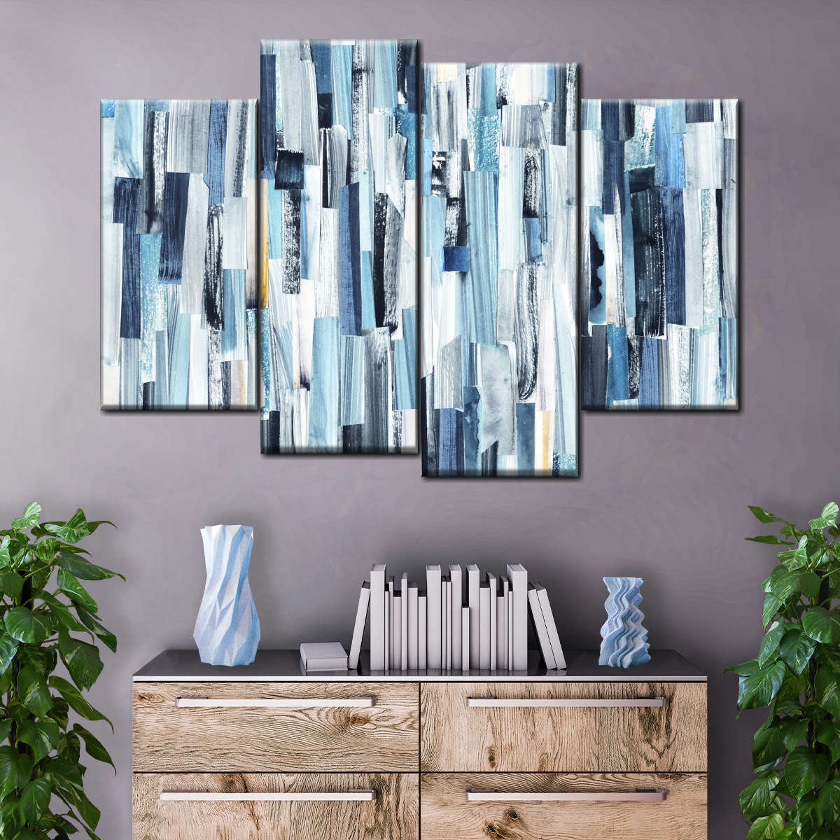 Wrought Studio™ Abstract Vertical Wall Art Multi Piece Canvas Print On ...