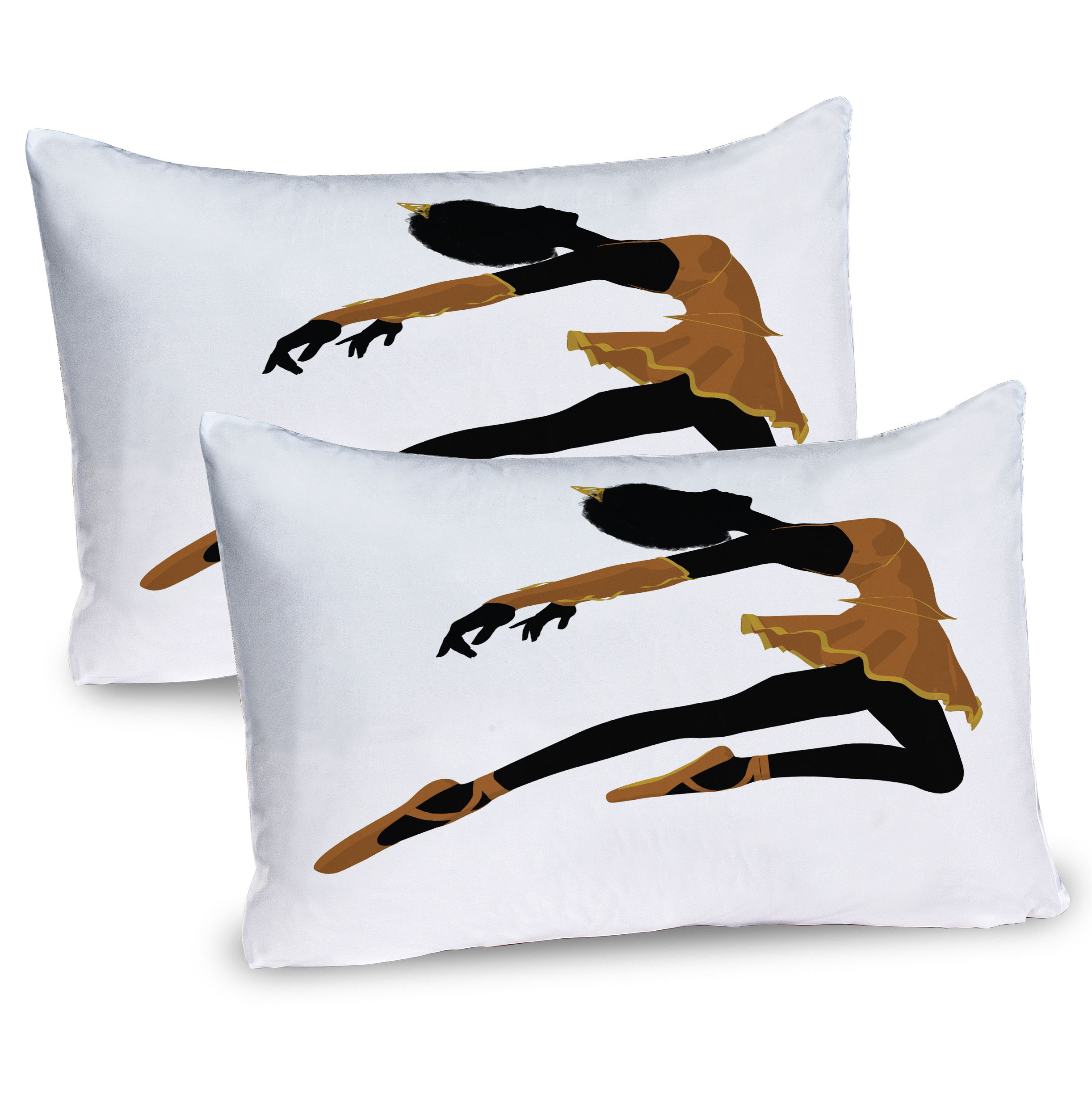 Ambesonne Ballet Pillow Sham 2 Pack Ballerina Tutu Pointe Pale Coffee ...