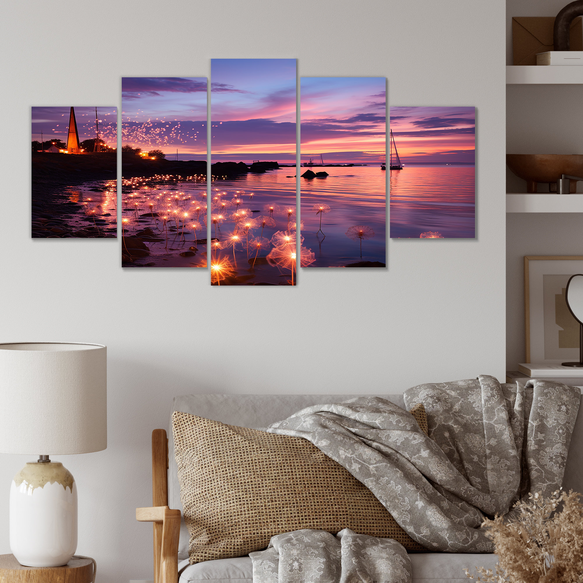 Breakwater Bay Sunset Floral Beach Flourish II - Coastal Beach ...
