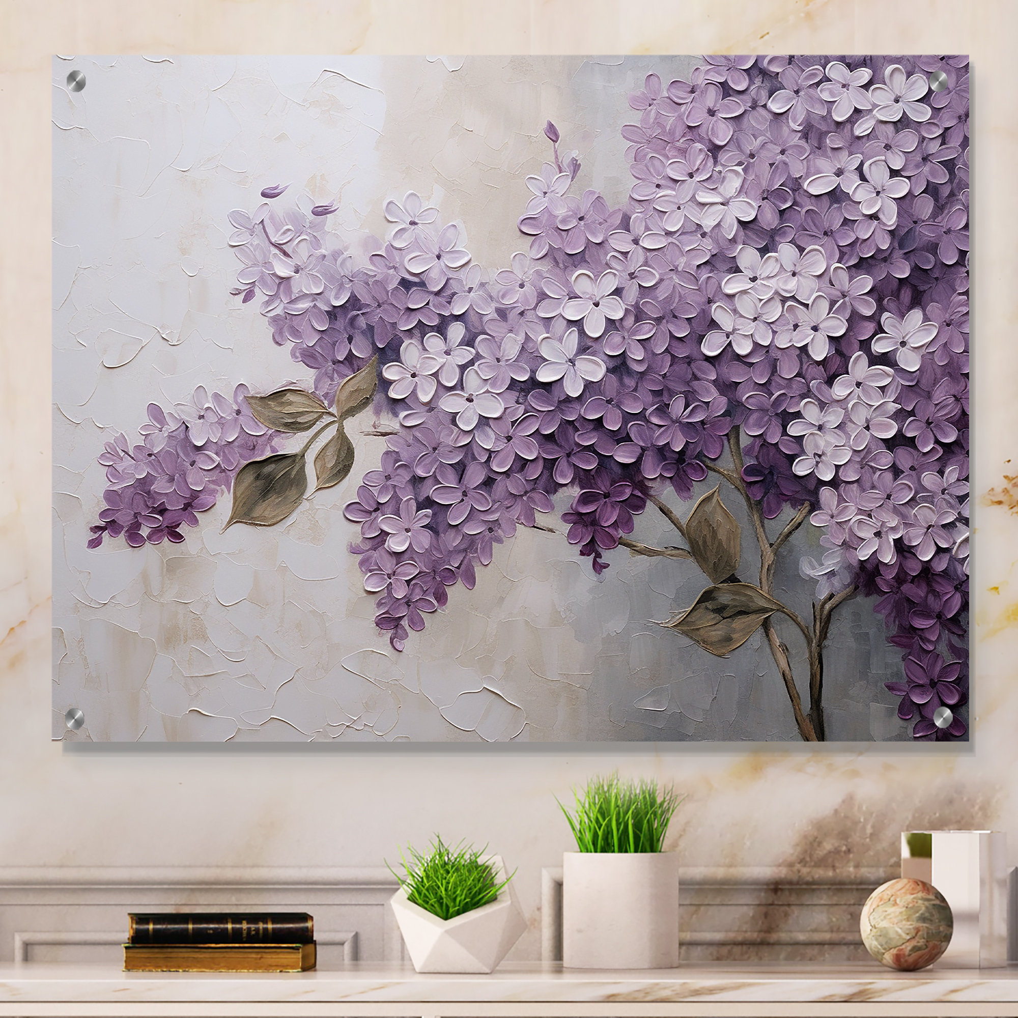 Lark Manor™ Beautiful Lilac Dreamscape - Lilacs Acrylic Wall Art Glass ...