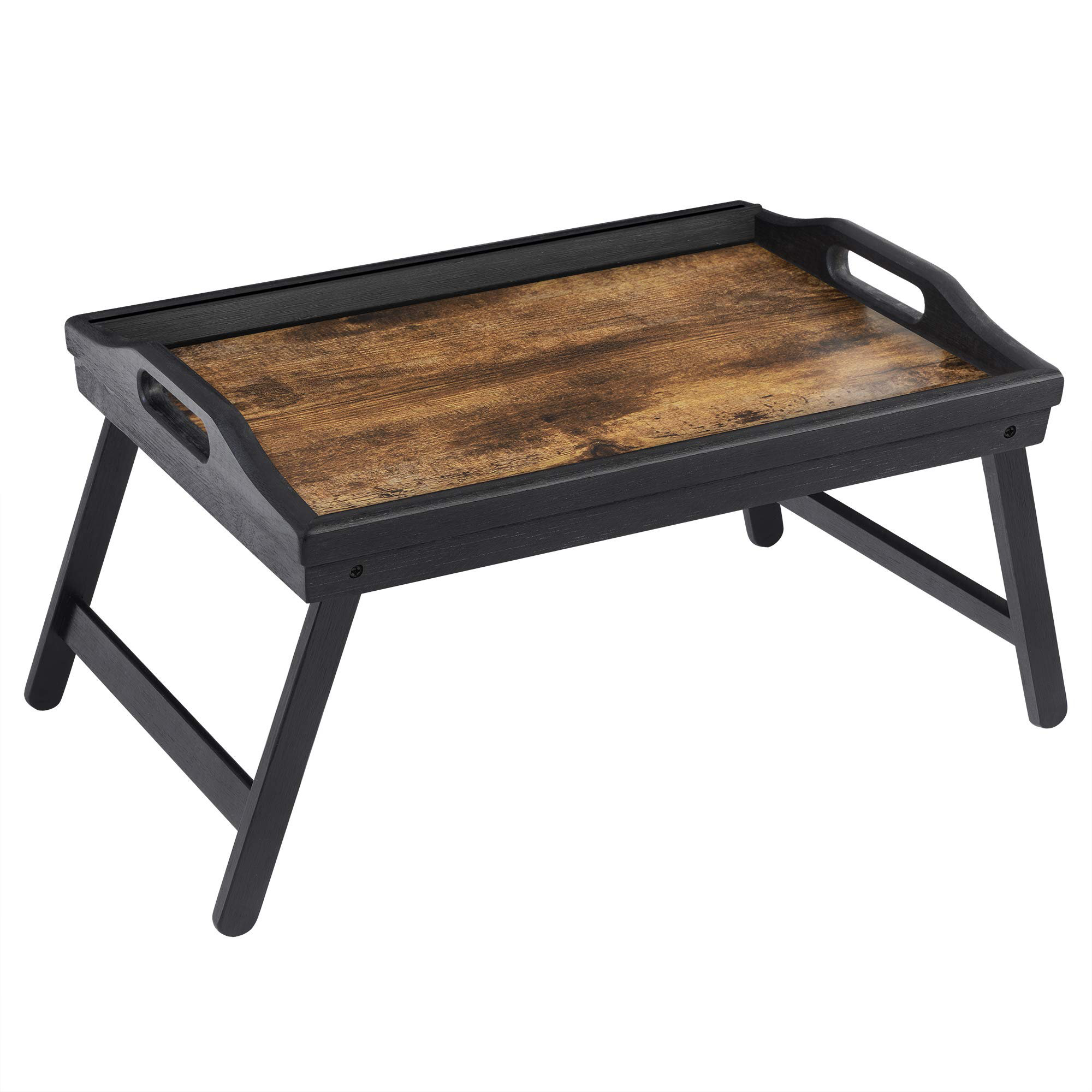 Ophelia & Co. Bamboo Bed Tray Table With Folding Legs, Sofa Breakfast ...