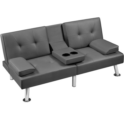 grey leather bed settee