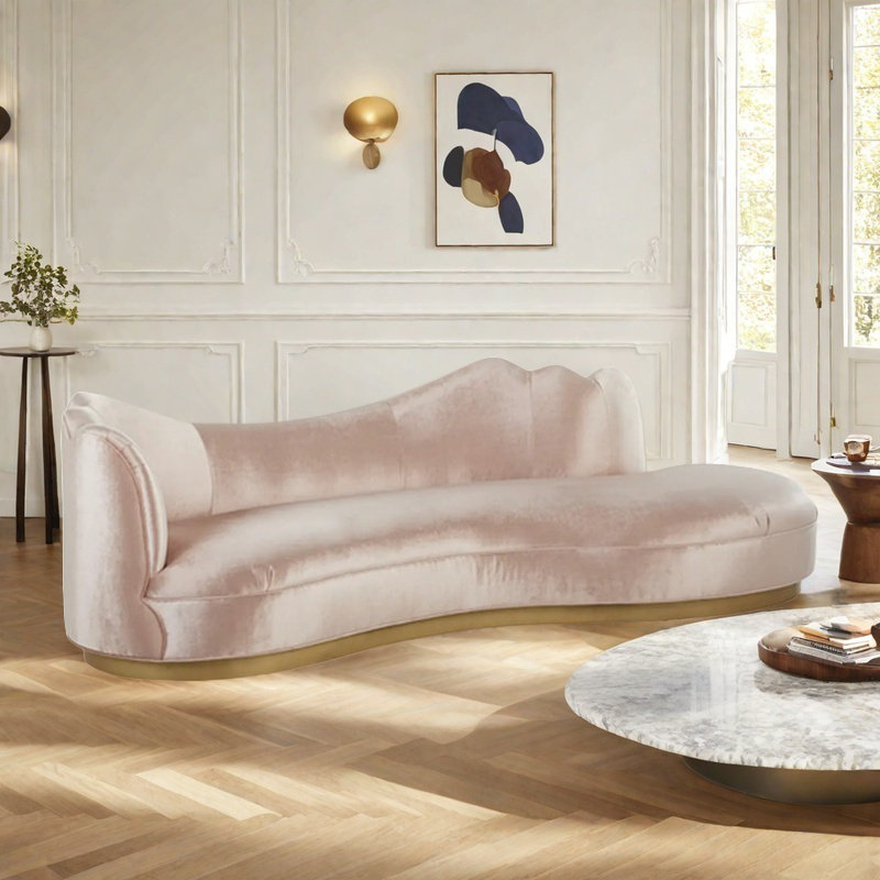 Axis Living Pink Curved Shaped Sofa | Wayfair