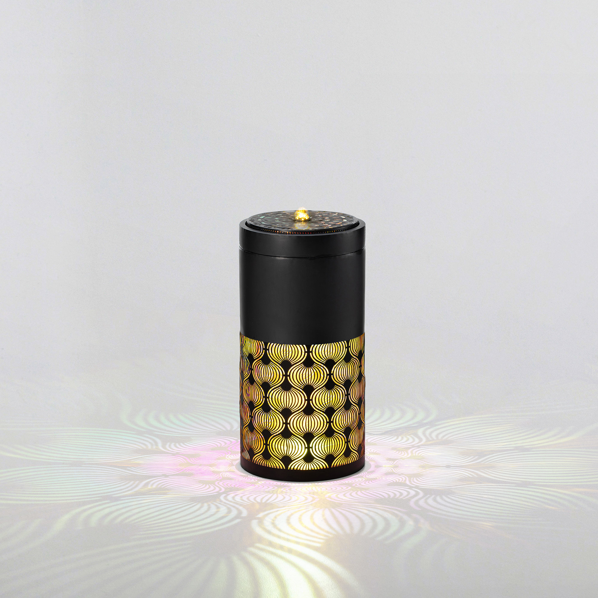 Hokku Designs 24''H Metal Cutout Pattern Outdoor Fountain With Laser ...