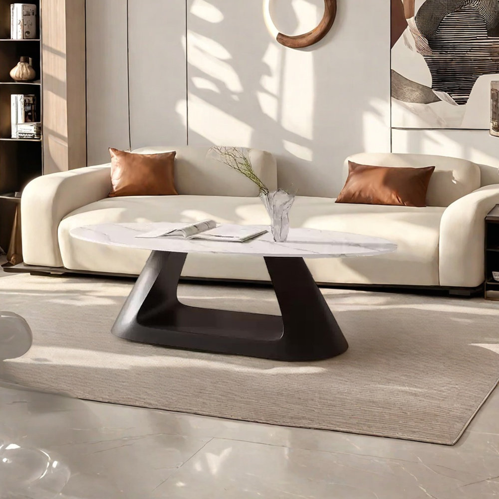 Wu's StylishVault Simple Style Coffee Table with Round | Wayfair